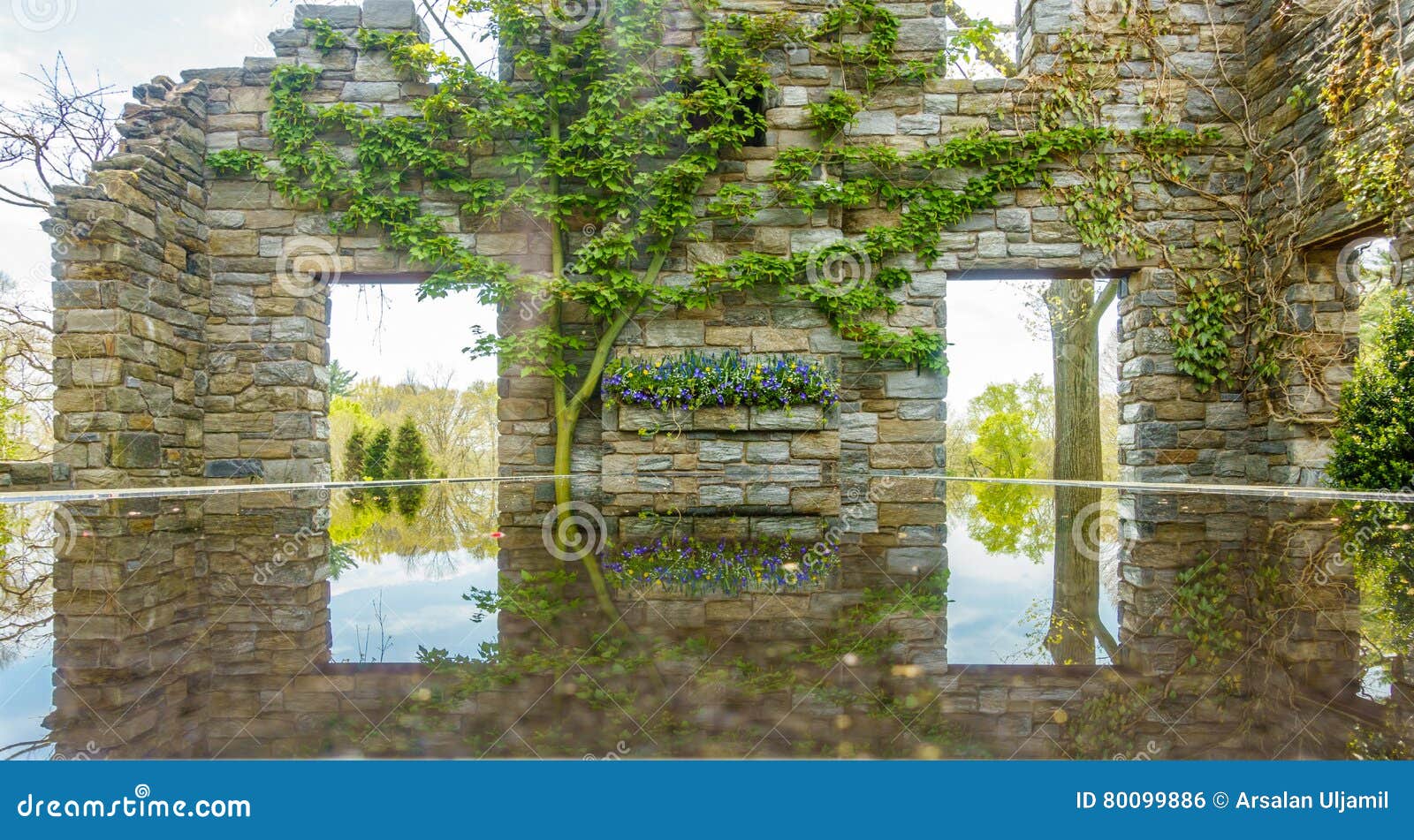 Reflection on water stock photo. Image of structure, stone - 80099886