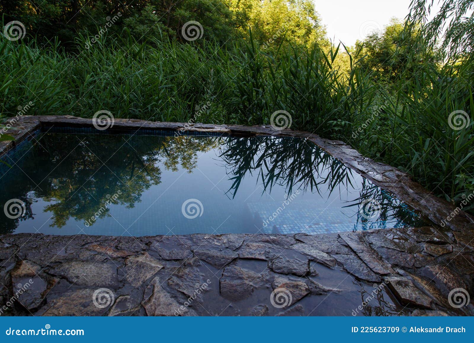 Stone Baptismal Font with Spring Water on the Zmeika Mountain in the ...