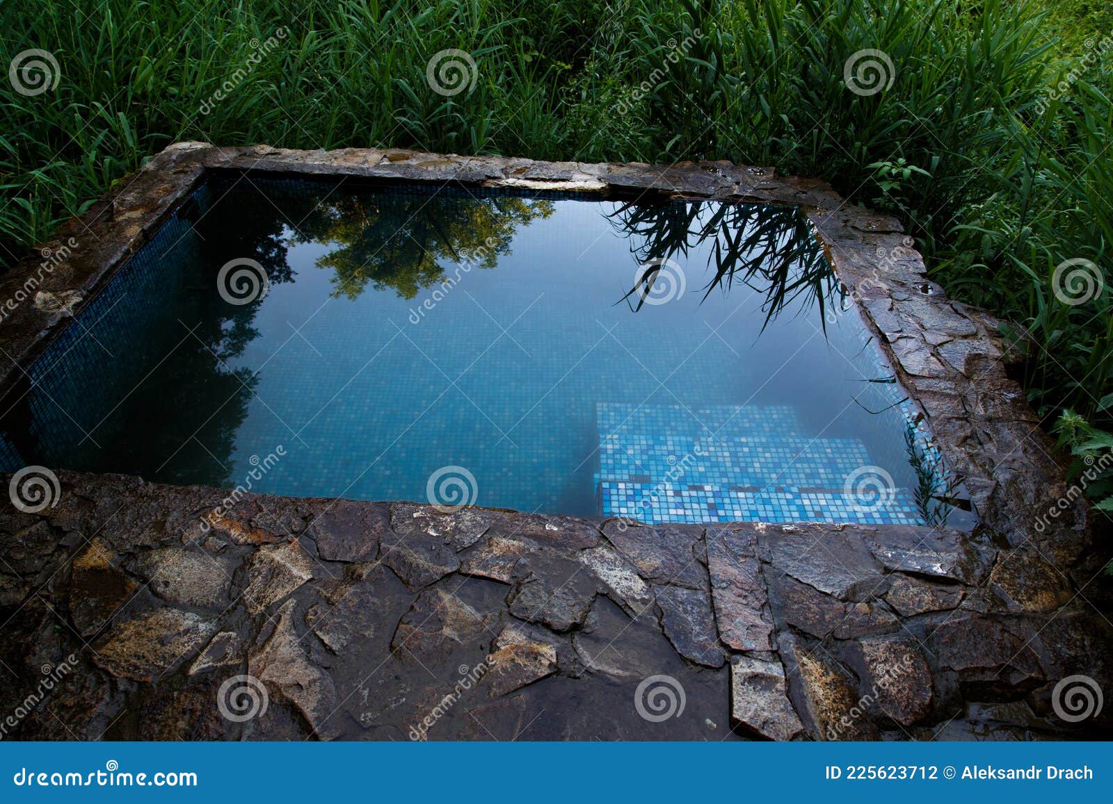 Stone Baptismal Font with Spring Water on the Zmeika Mountain in the ...