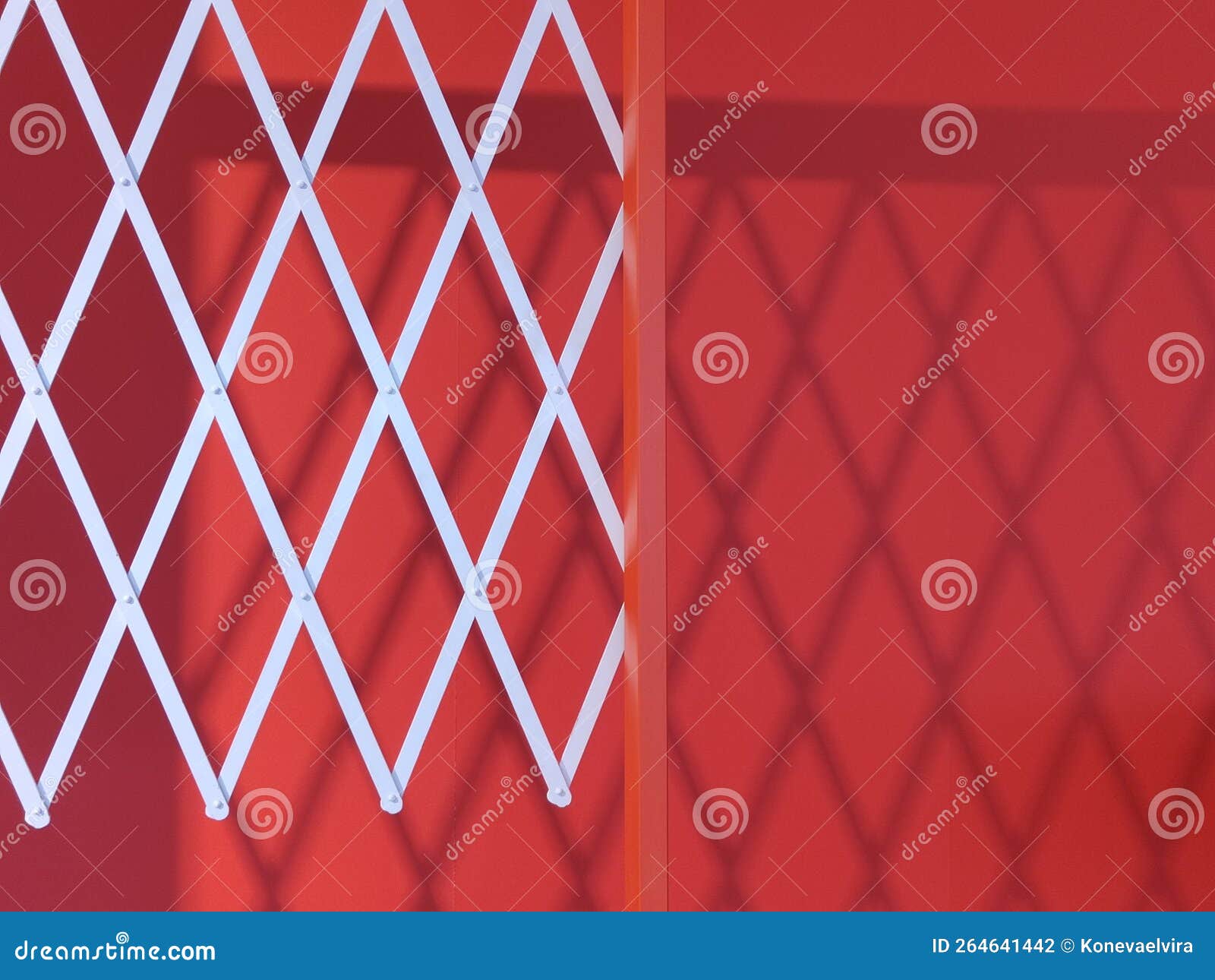 Reflection of White Bars on a Red Wall. Geometric Shadows on the Wall ...