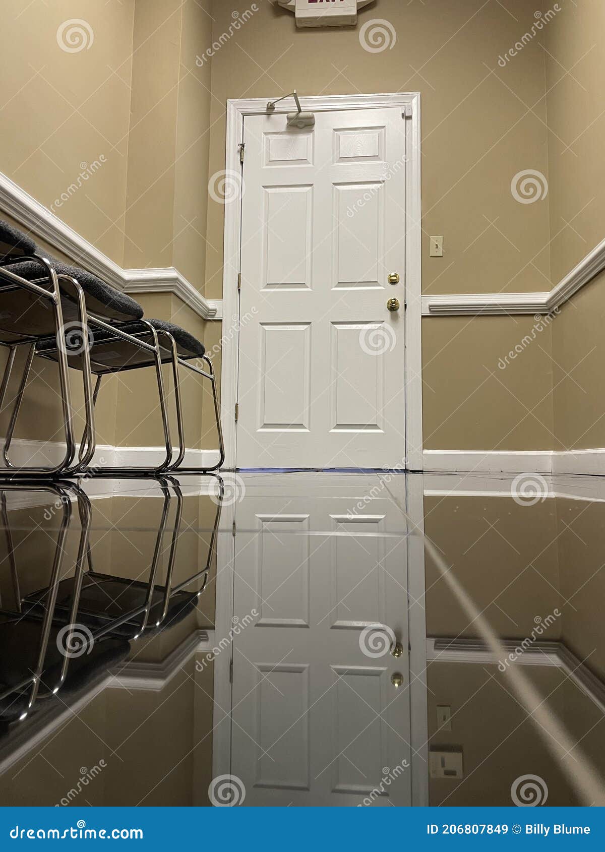 Reflection of a white door stock image. Image of open - 206807849