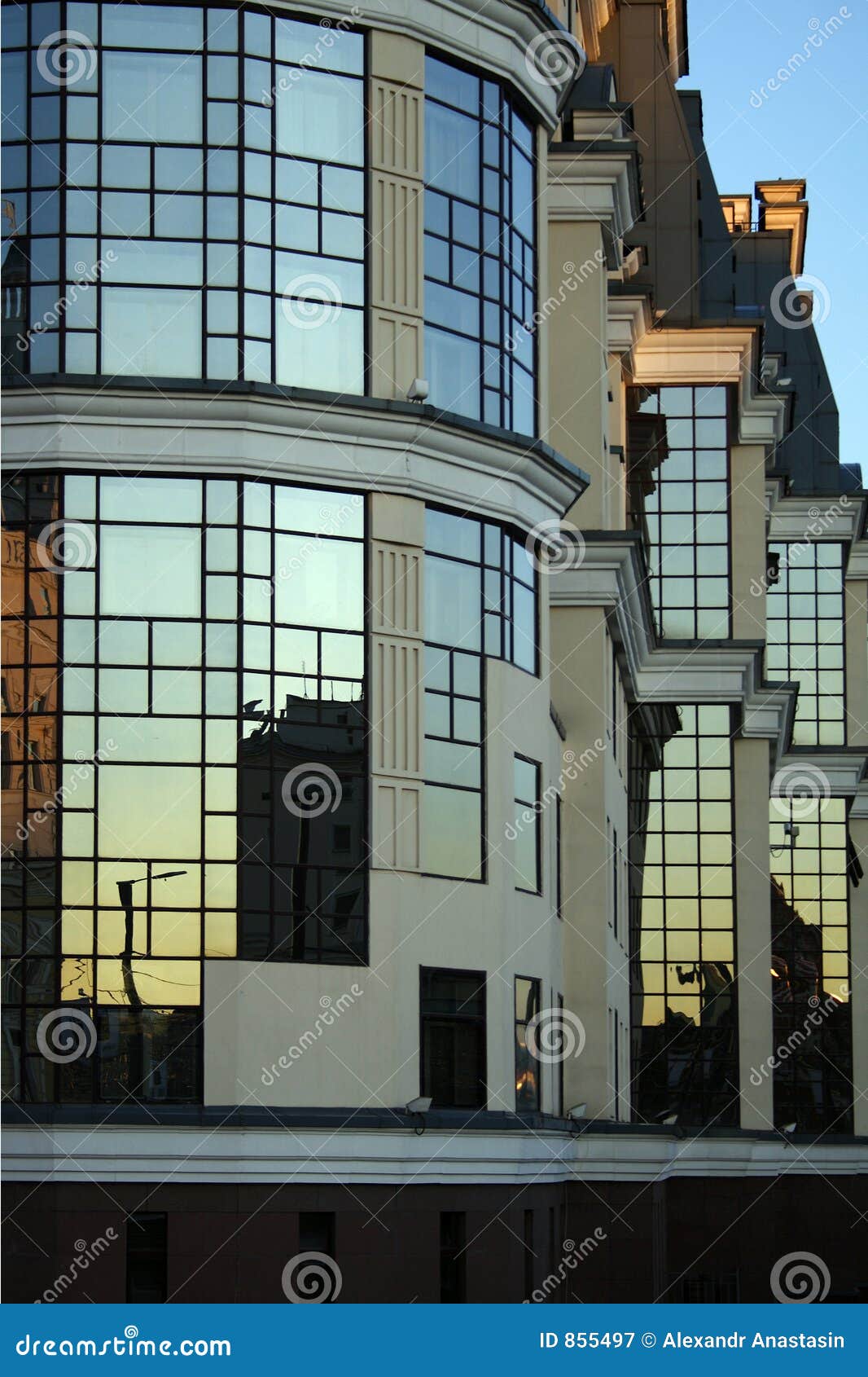 Reflection in windows stock image. Image of skyscrapers - 855497