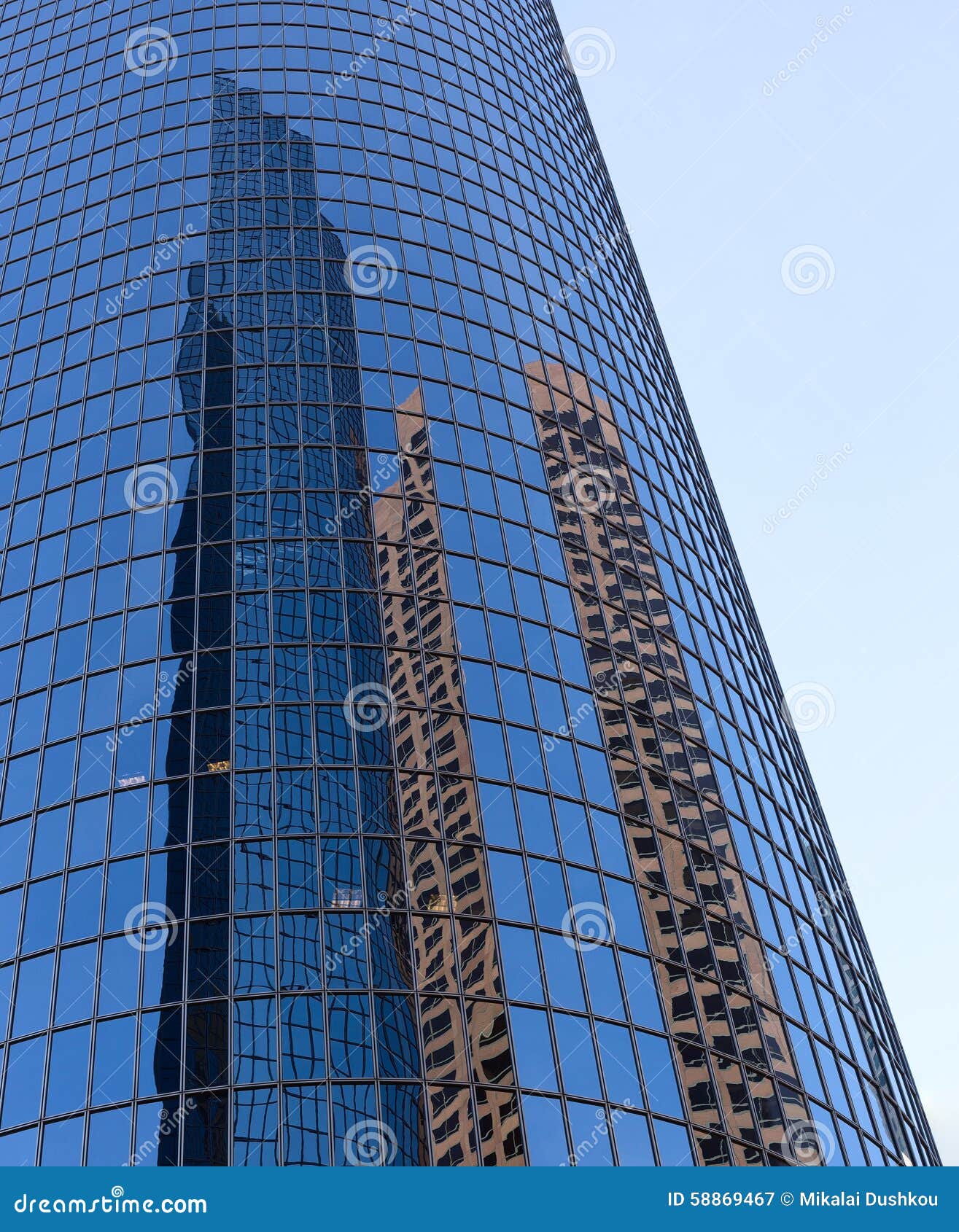 Reflection in Windows of Modern Building Stock Image - Image of high ...