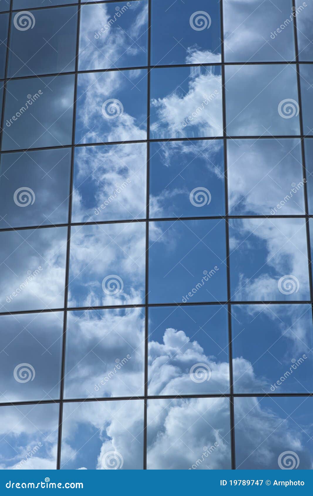Reflections in Blue Windows Stock Image - Image of clouds, grey: 19789747