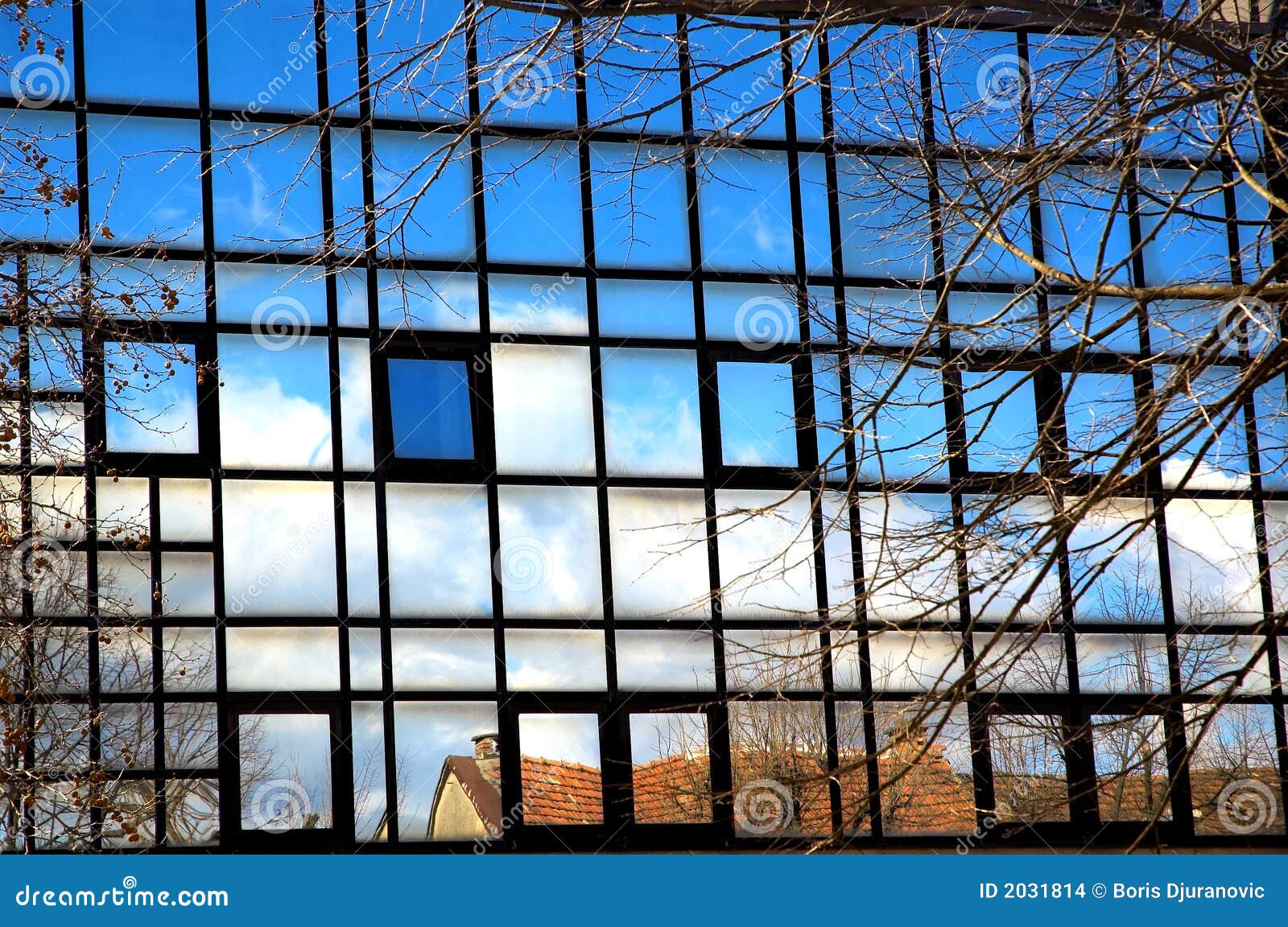 Reflections In Blue Windows Stock Images - Image: 2031814