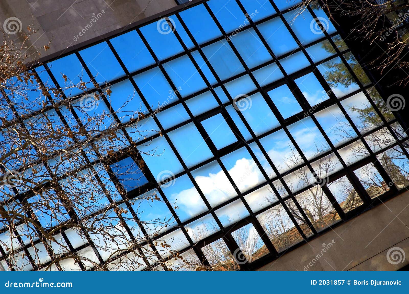 Reflections in Blue Windows Stock Image - Image of reflection, generic ...