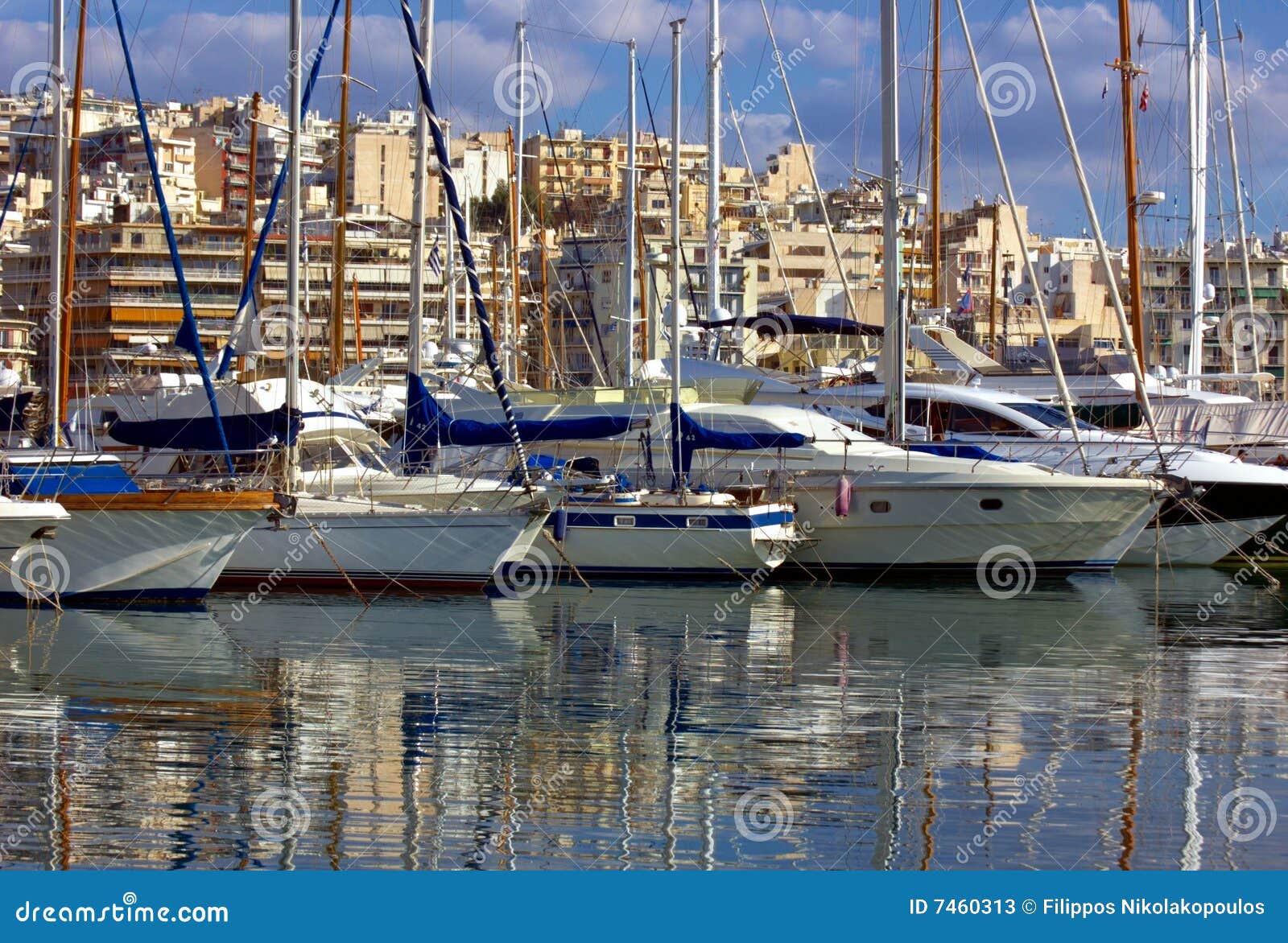 Reflections of boats stock image. Image of water, port - 7460313