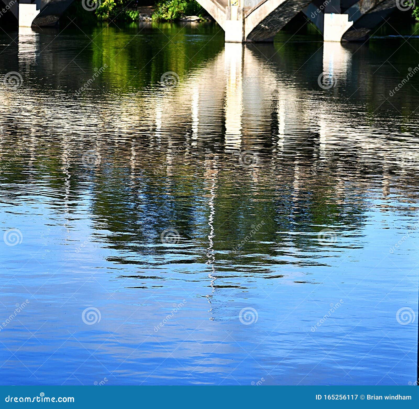 Reflections Bridges in the Water Stock Image - Image of austin, water ...