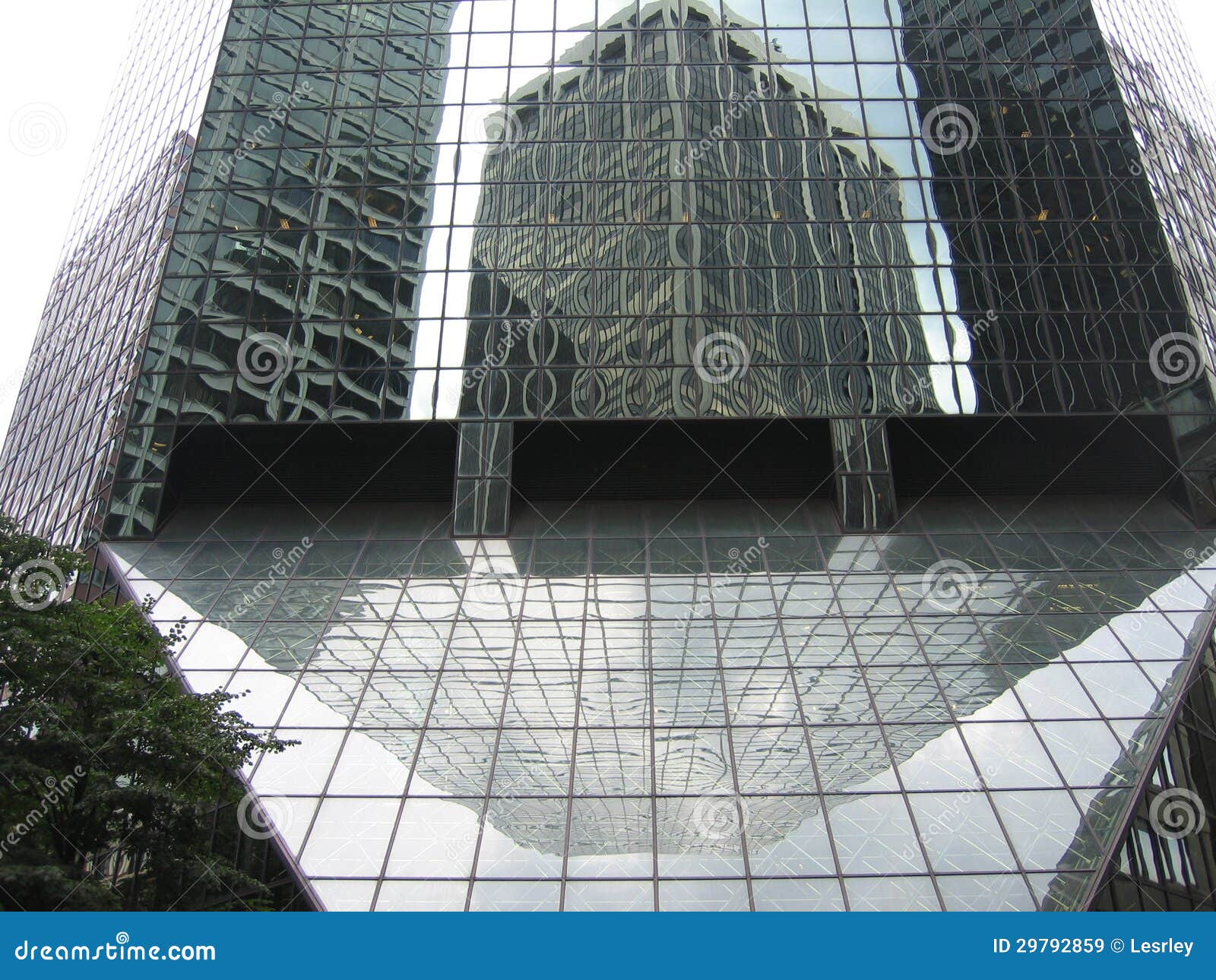 Reflections in Building in New York City Financial District Stock Image ...