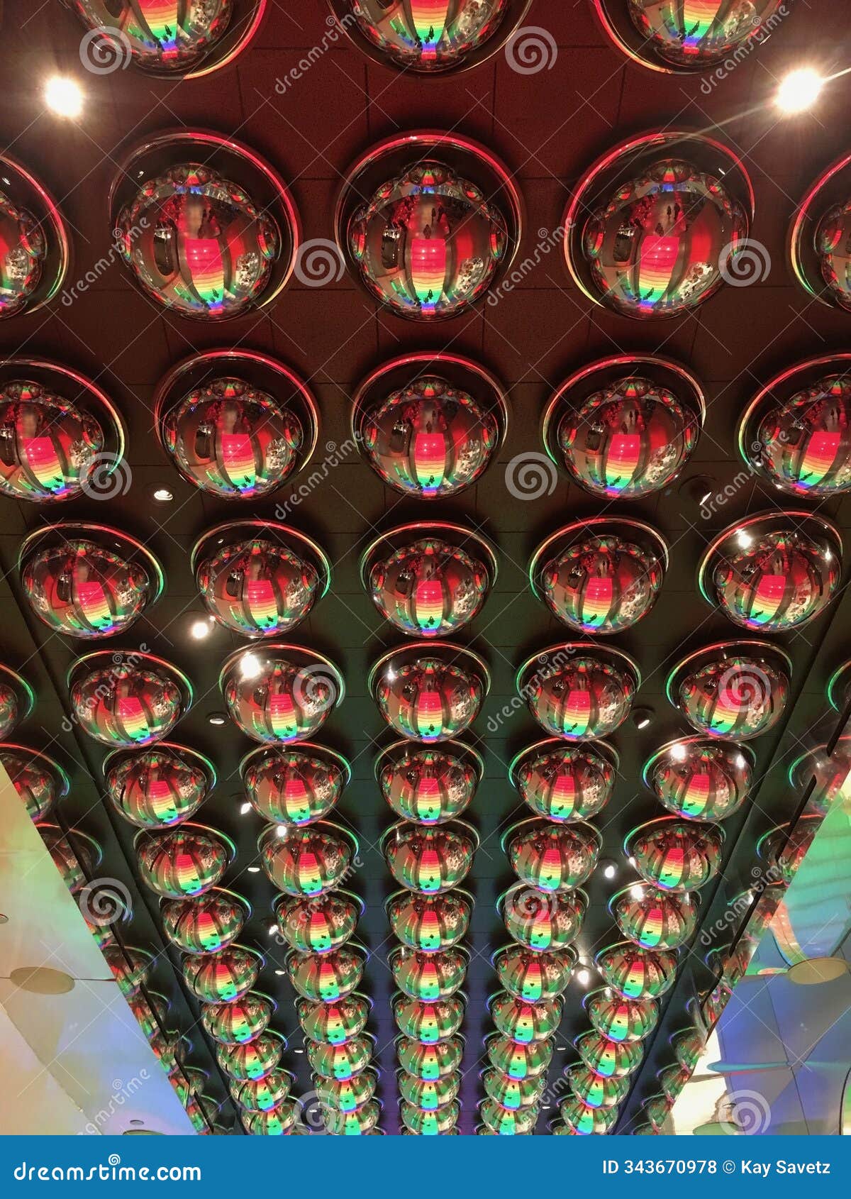 Reflections in Decorative Ceiling Orbs Stock Photo - Image of ...