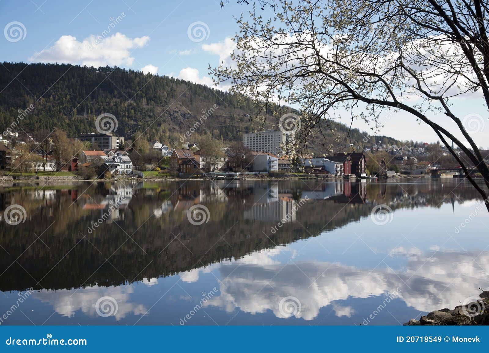 Reflections of Drammen stock image. Image of landfall - 20718549