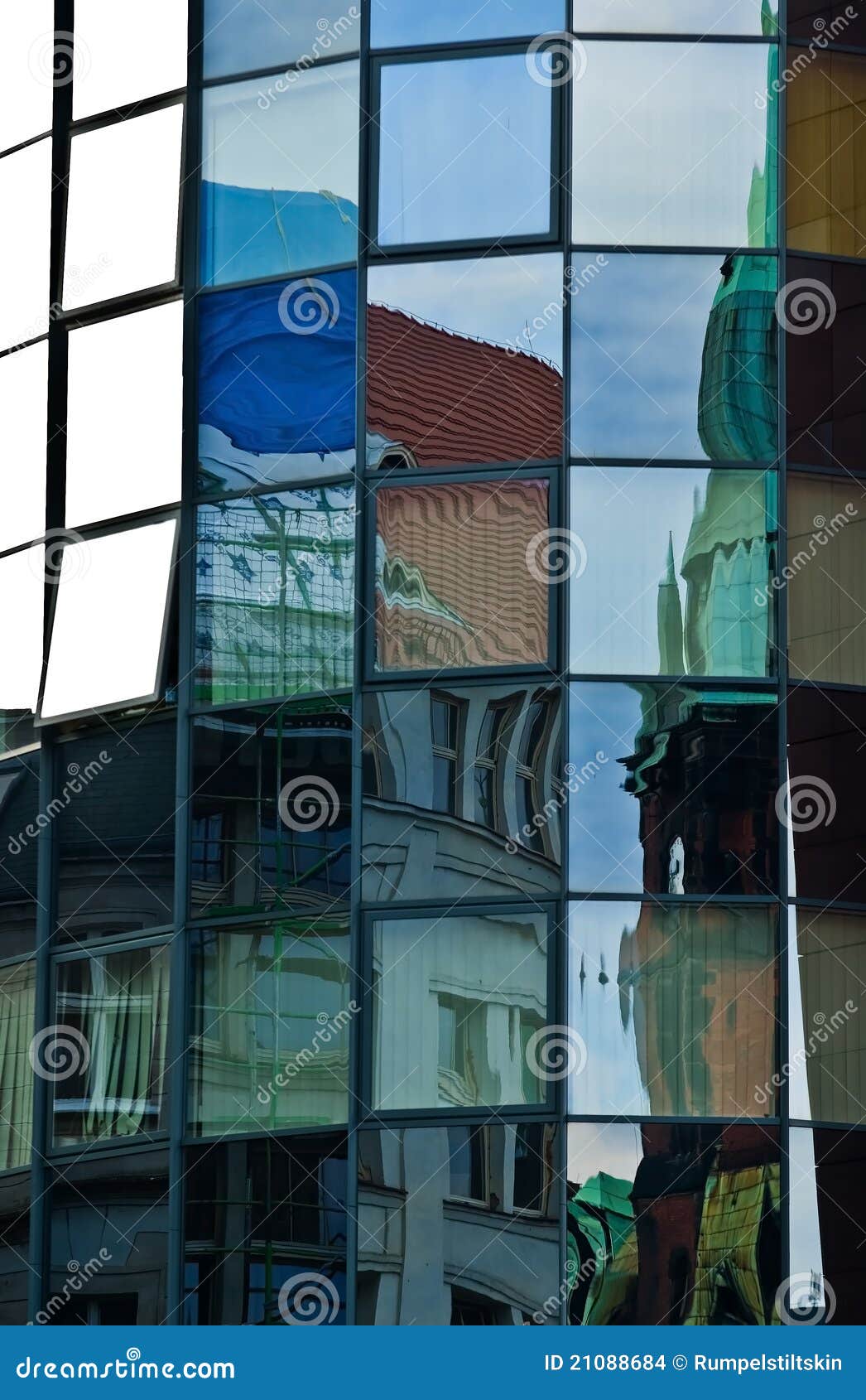 Reflections in a Glass Wall Stock Photo - Image of wall, background ...