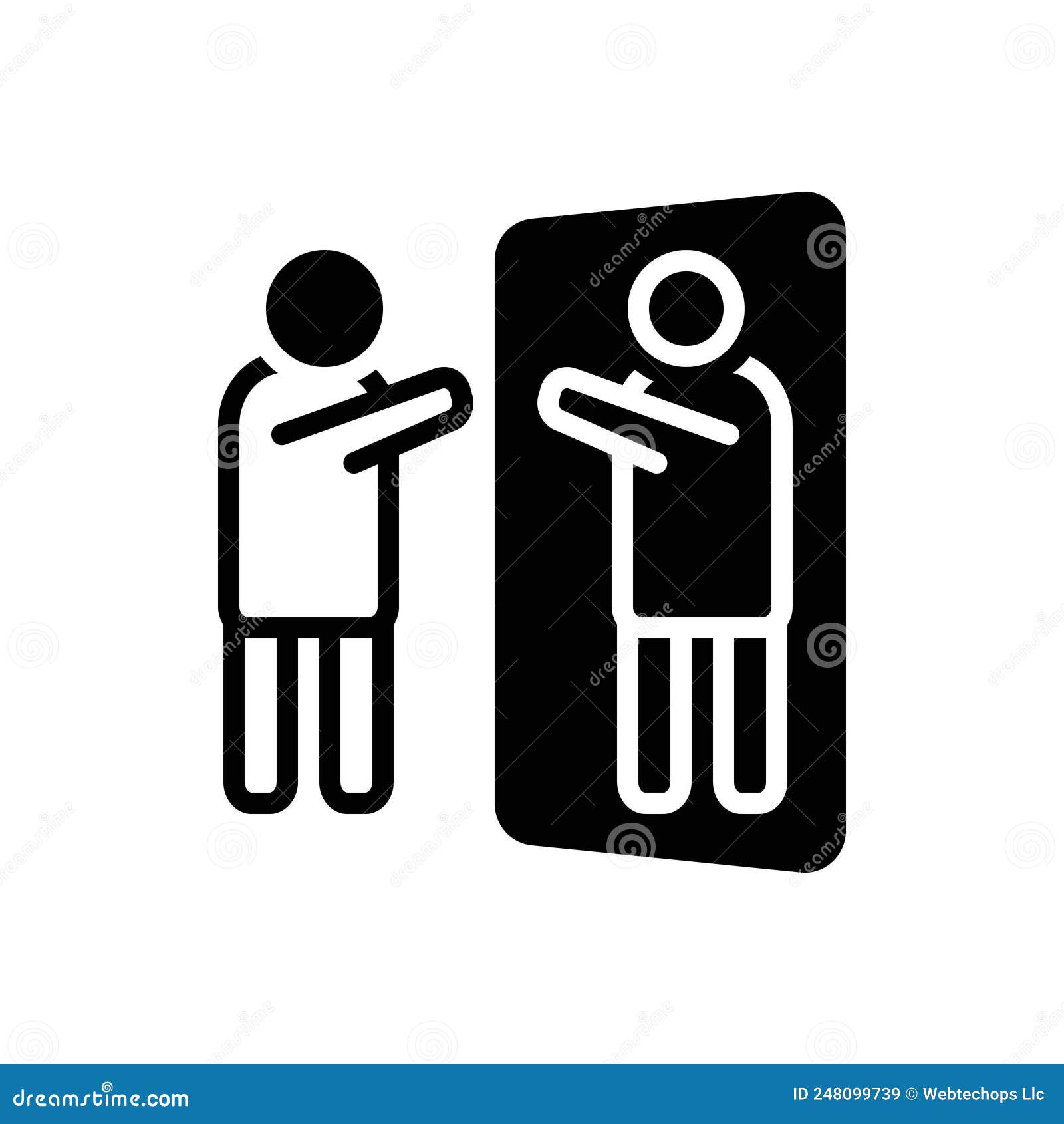 Black Solid Icon for Reflections, Mirror and Reflect Stock Vector ...