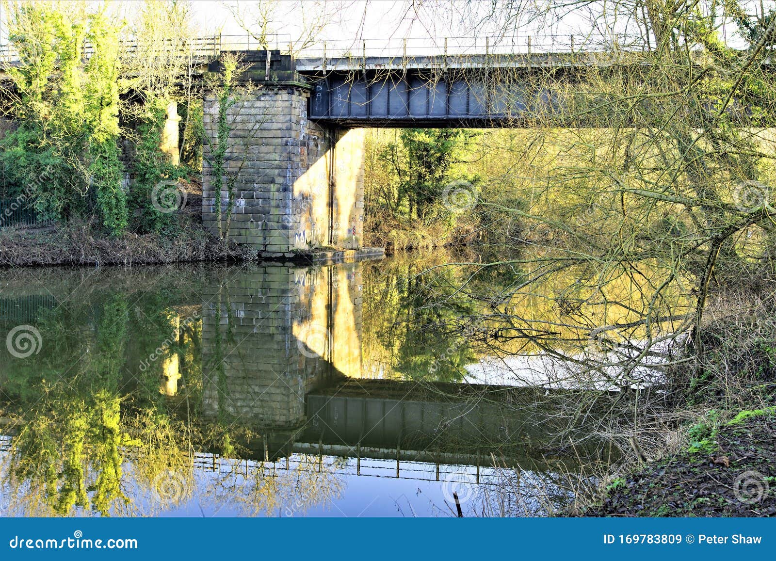 Reflections in January 2020, on Sprotbrough Flash, Doncaster. Stock ...