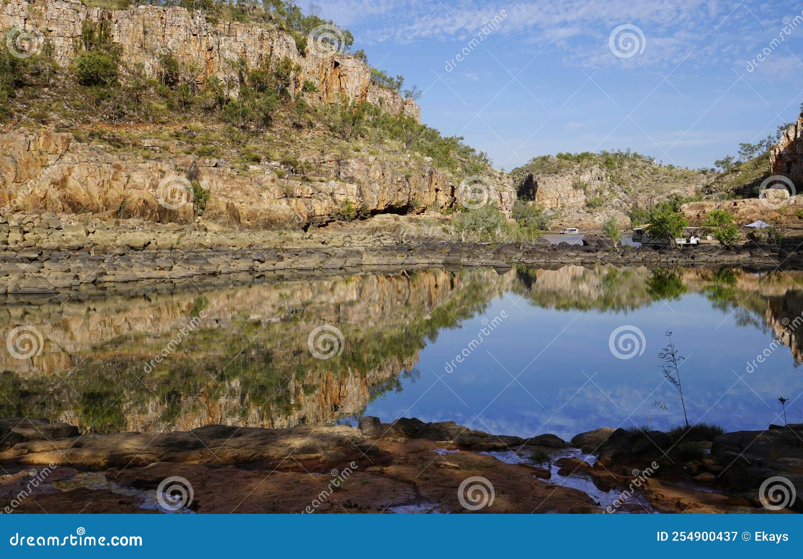 Reflections of the Katherine Gorge River in NT Stock Image - Image of ...