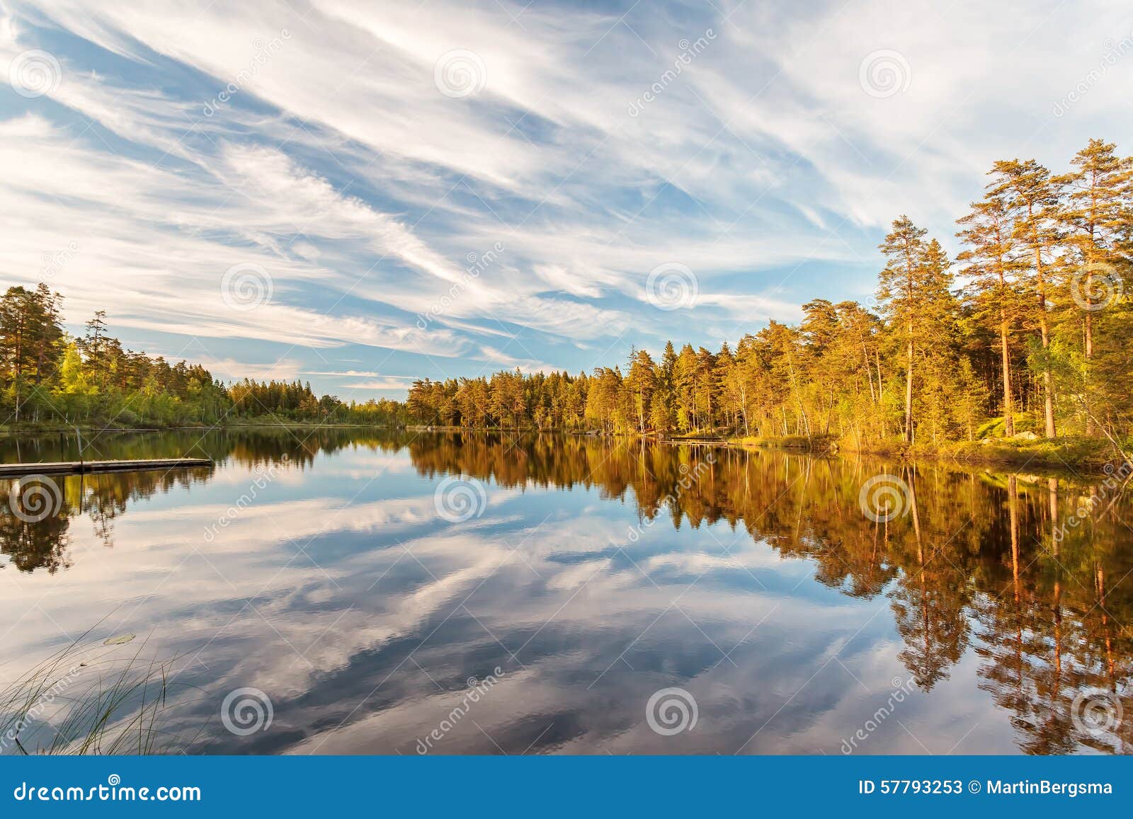 Reflections in a Lake in Smaland, Sweden Stock Image - Image of summer ...