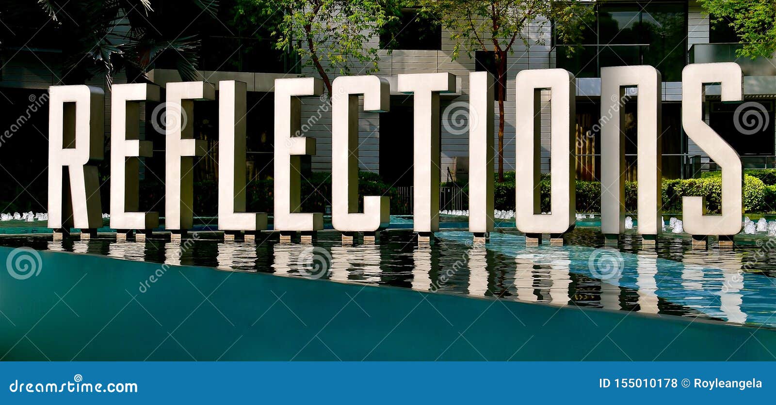 REFLECTIONS in Large Lettering Stock Photo - Image of letters, waters ...