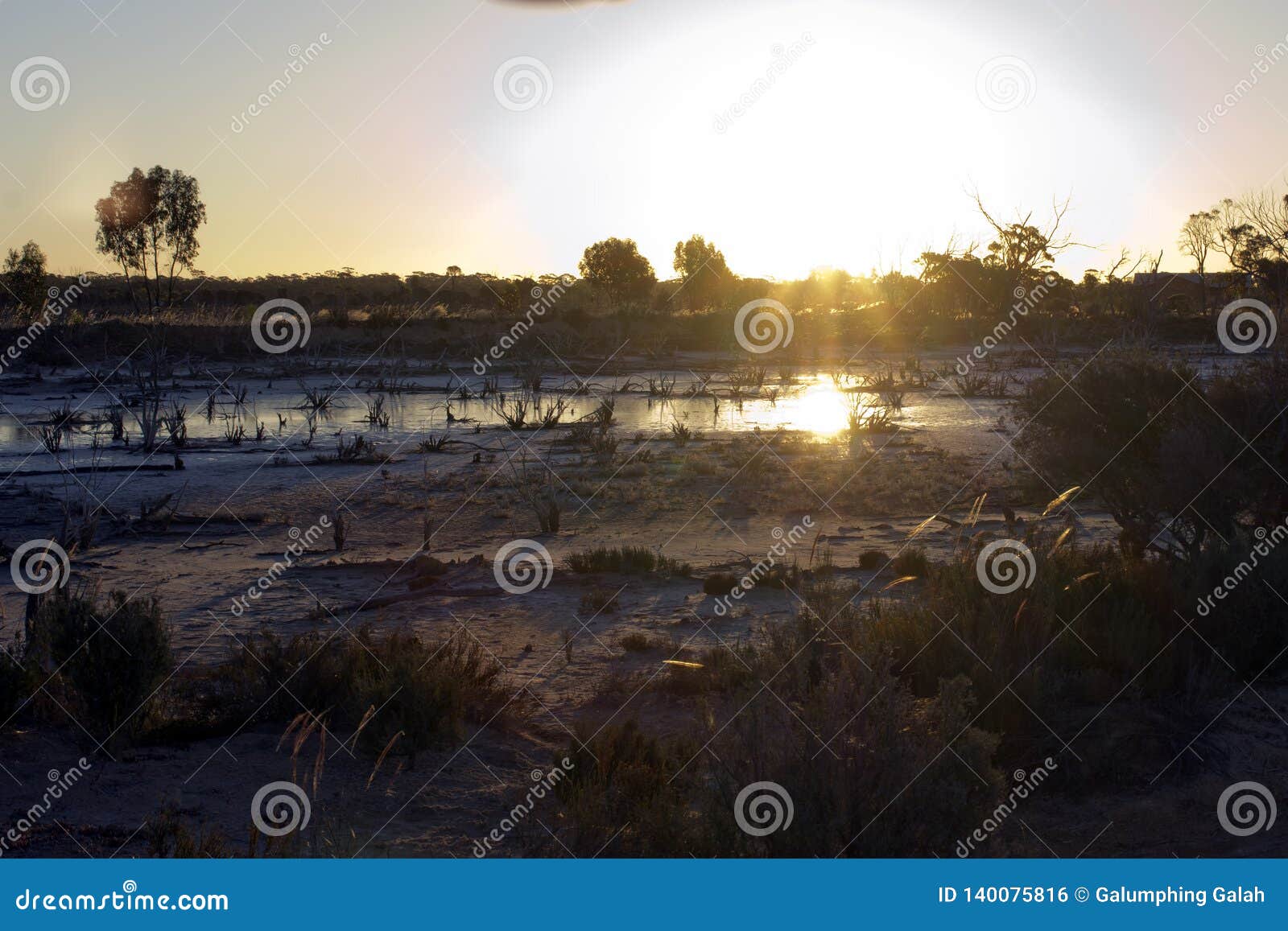 Spring Sunset Over Lake Magic, Hyden, WA, Australia Stock Photo - Image ...