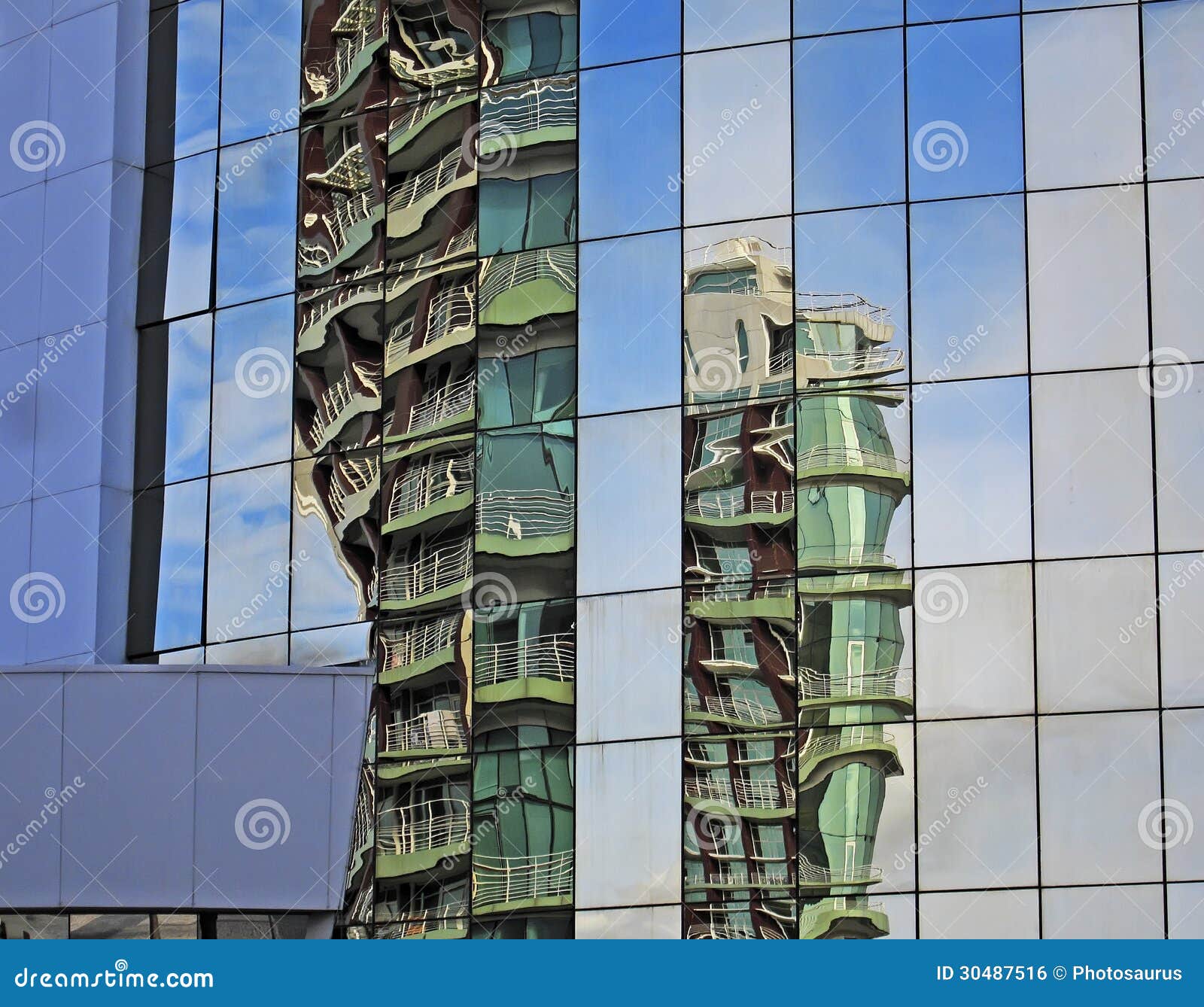 Reflections in a Modern Building Stock Photo - Image of reflection ...