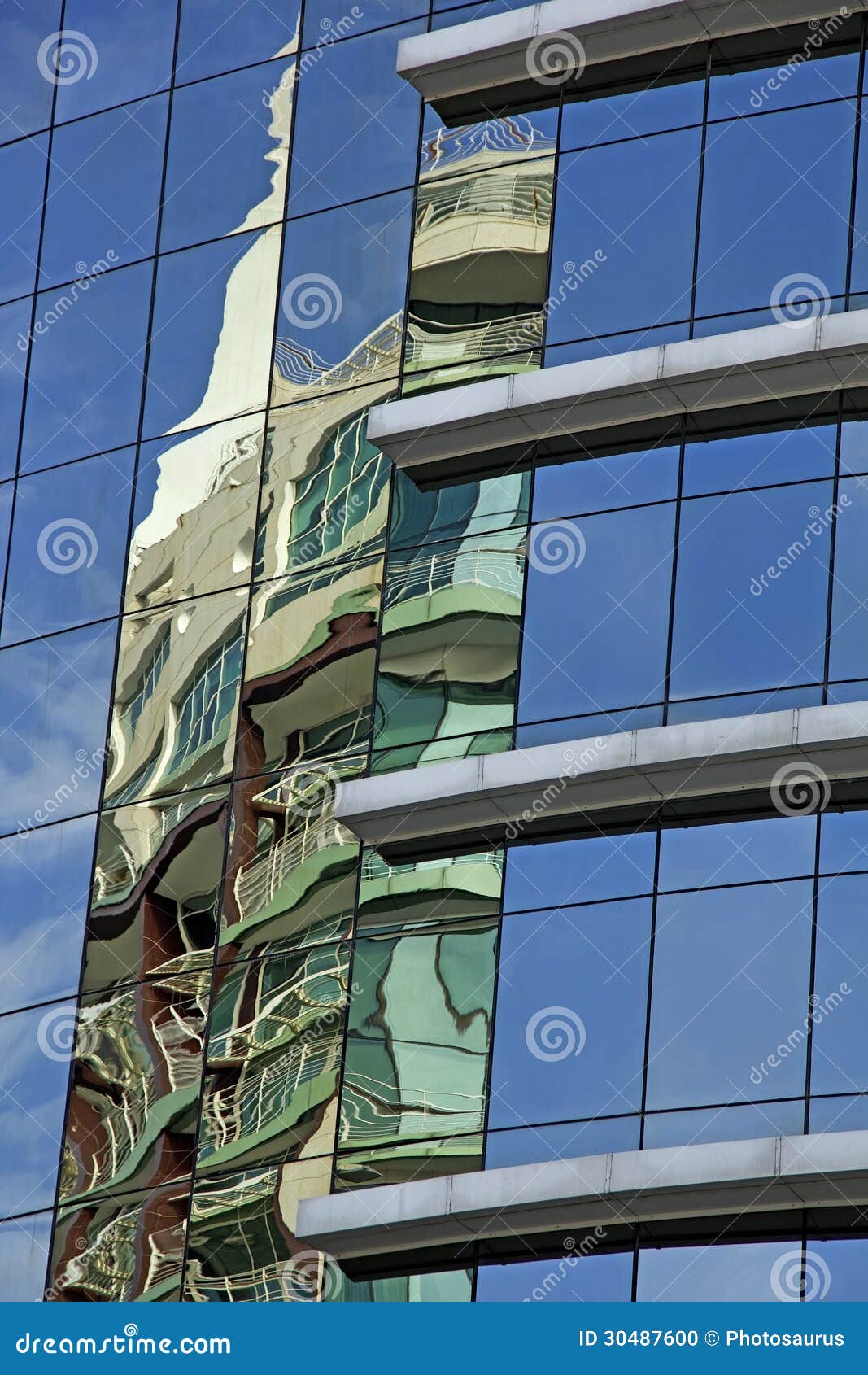 Reflections in a Modern Building Stock Photo - Image of skyscraper ...