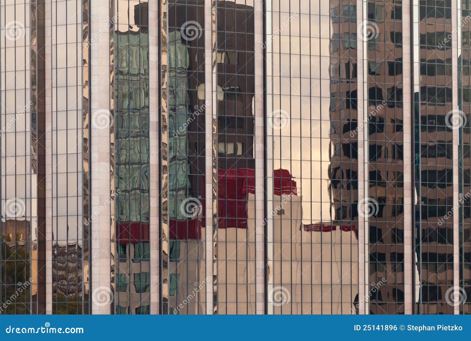 Reflections in Modern Glass-walled Building Facade Stock Photo - Image ...