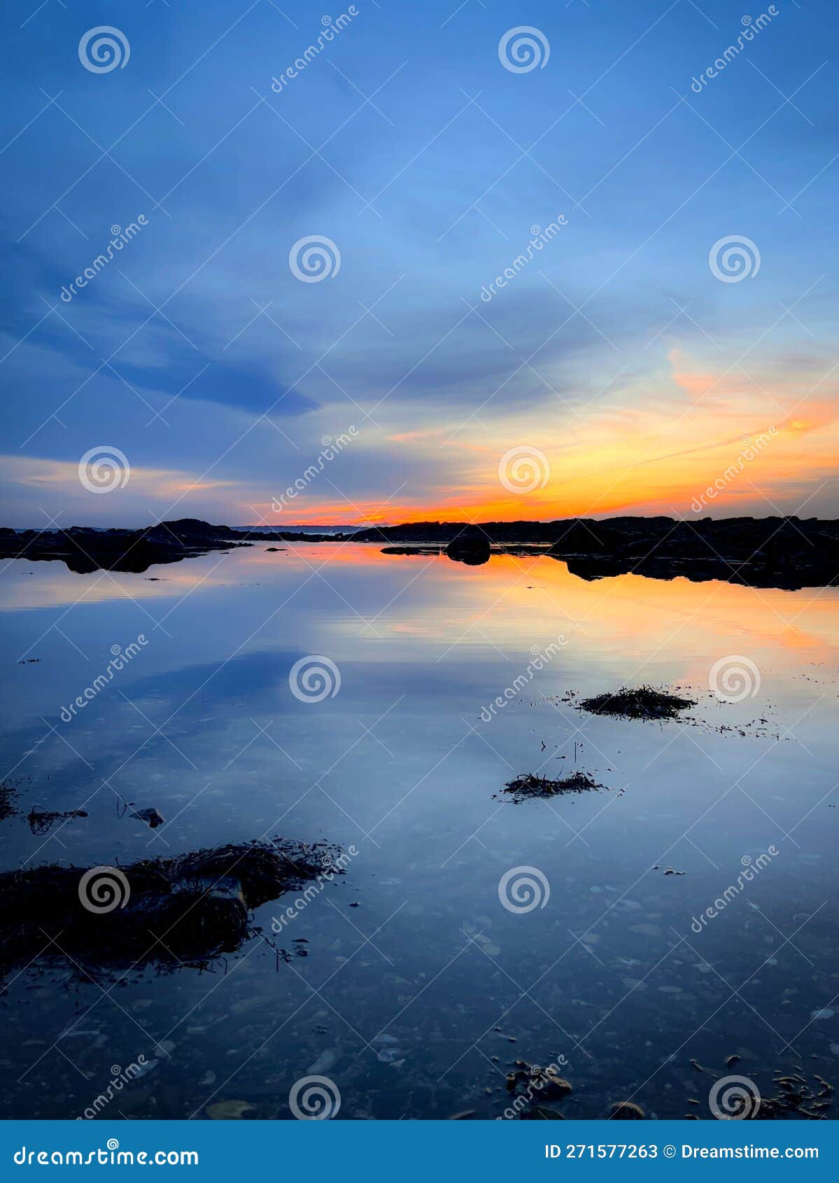 Reflections ocean sunset stock image. Image of ocean - 271577263