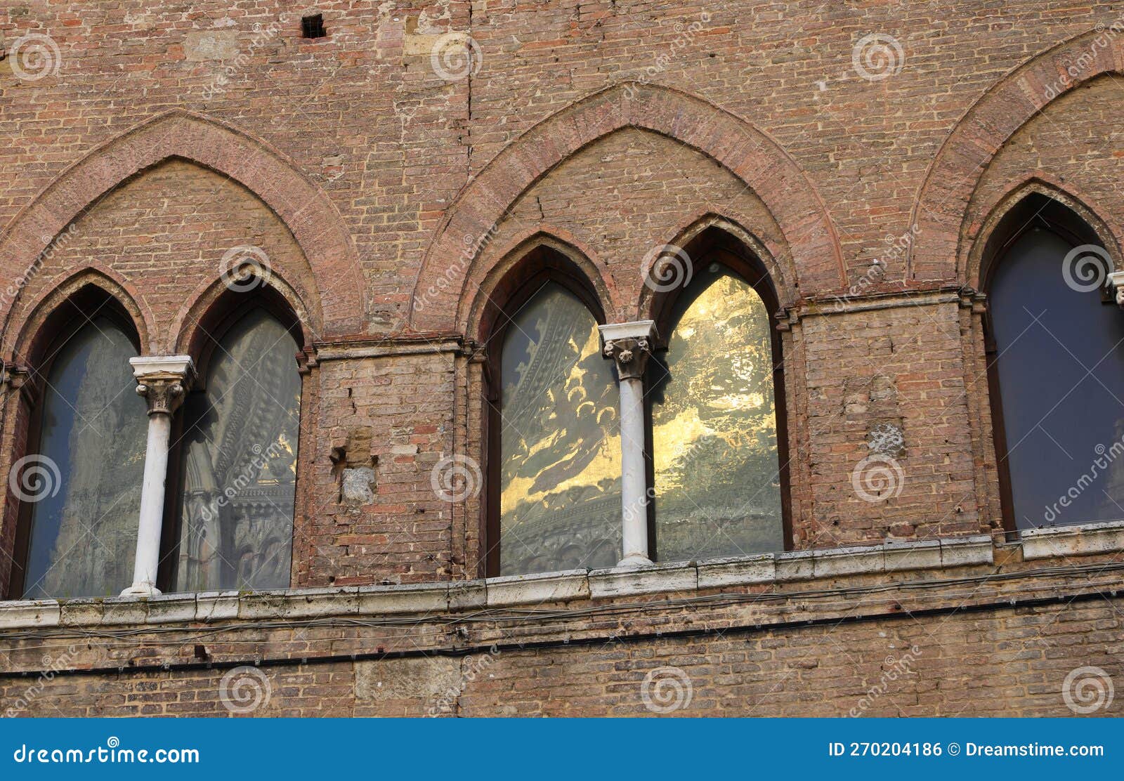 Reflections in the Old Windows Called Bifore in the Old Medieval ...
