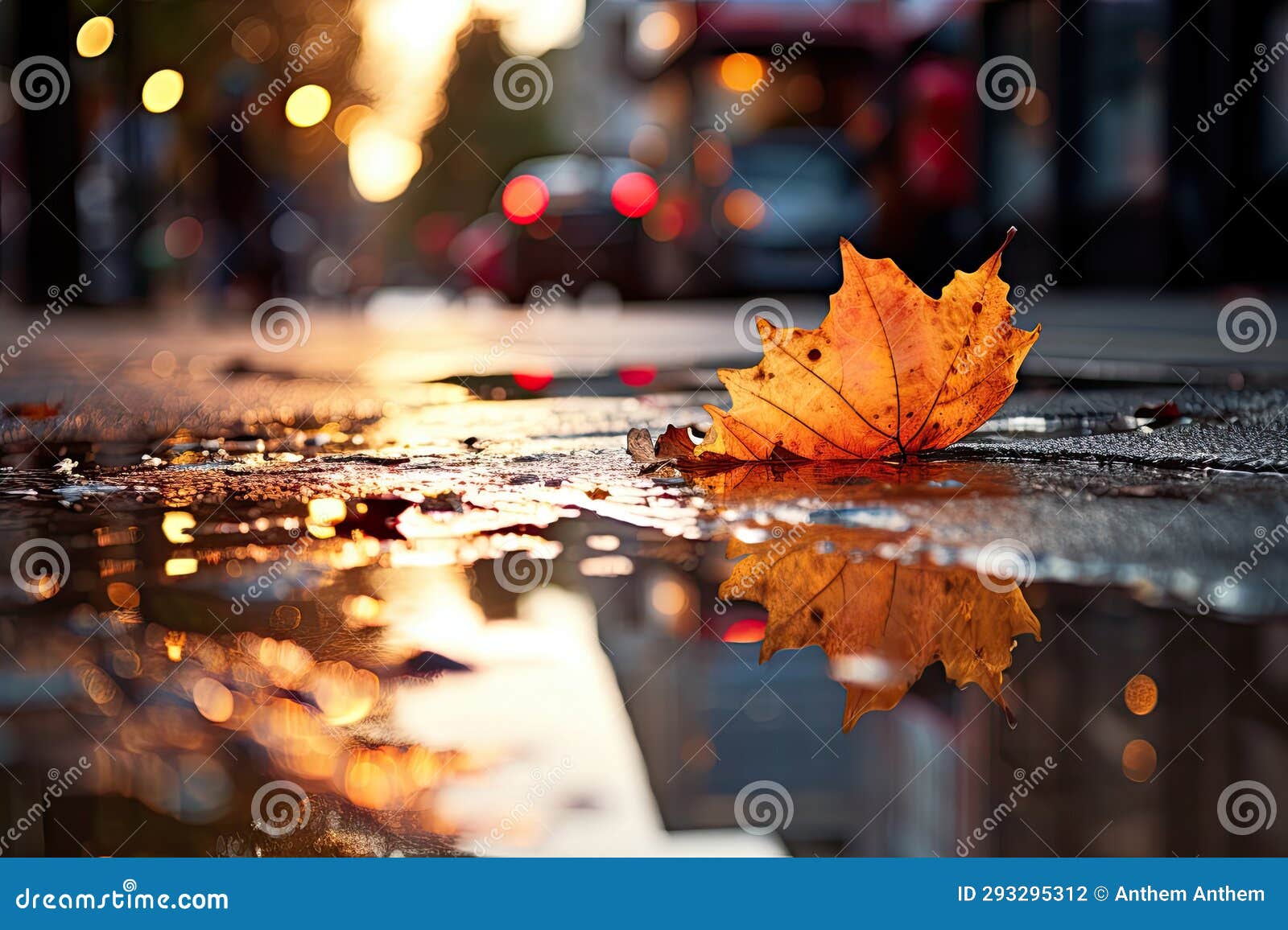 Reflections in the Rain Puddles of Beauty Stock Photo - Image of ...