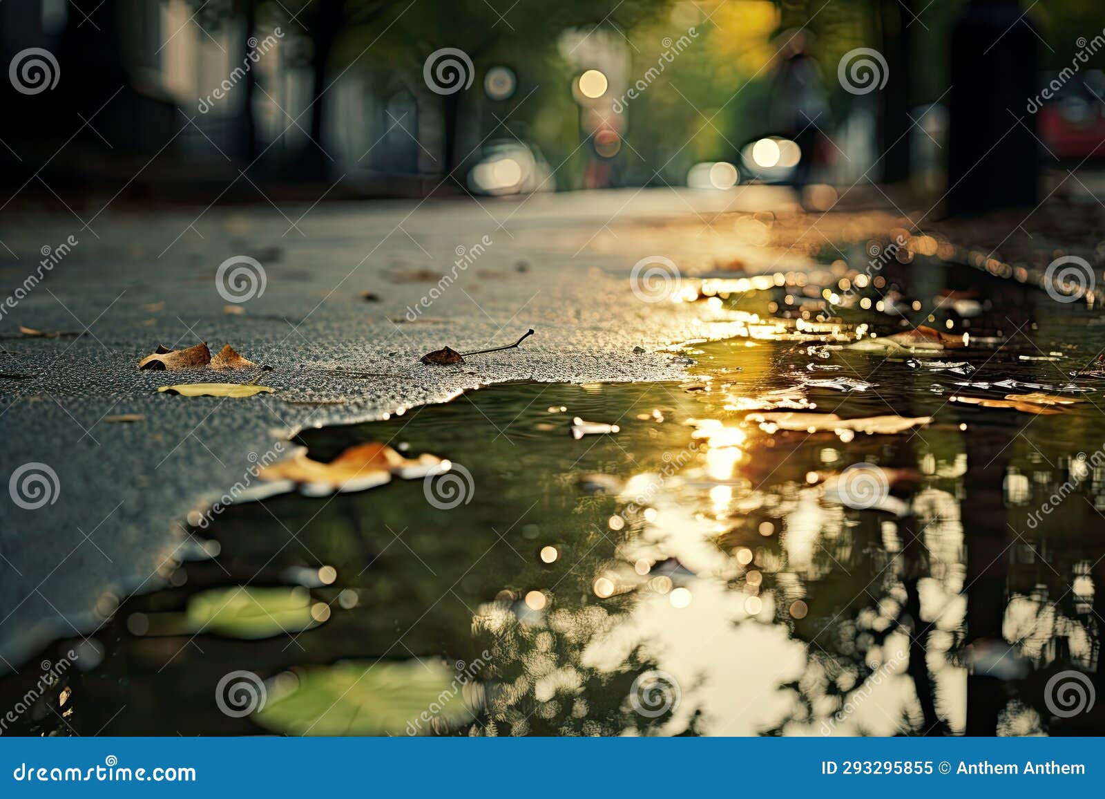 Reflections in the Rain Puddles of Beauty Stock Image - Image of rain ...