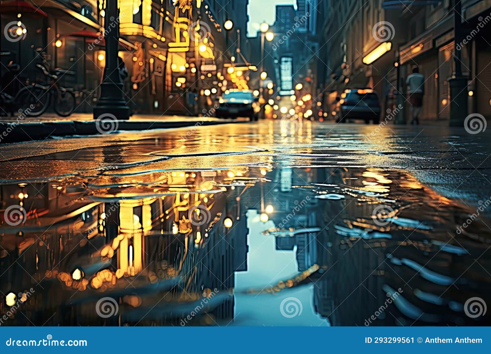 Reflections in the Rain Puddles of Beauty Stock Image - Image of ...