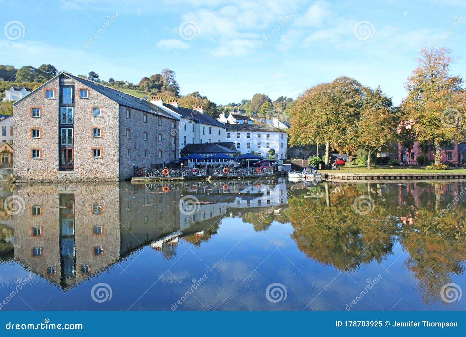 Reflections in the River Dart at Totnes Stock Image - Image of devon ...