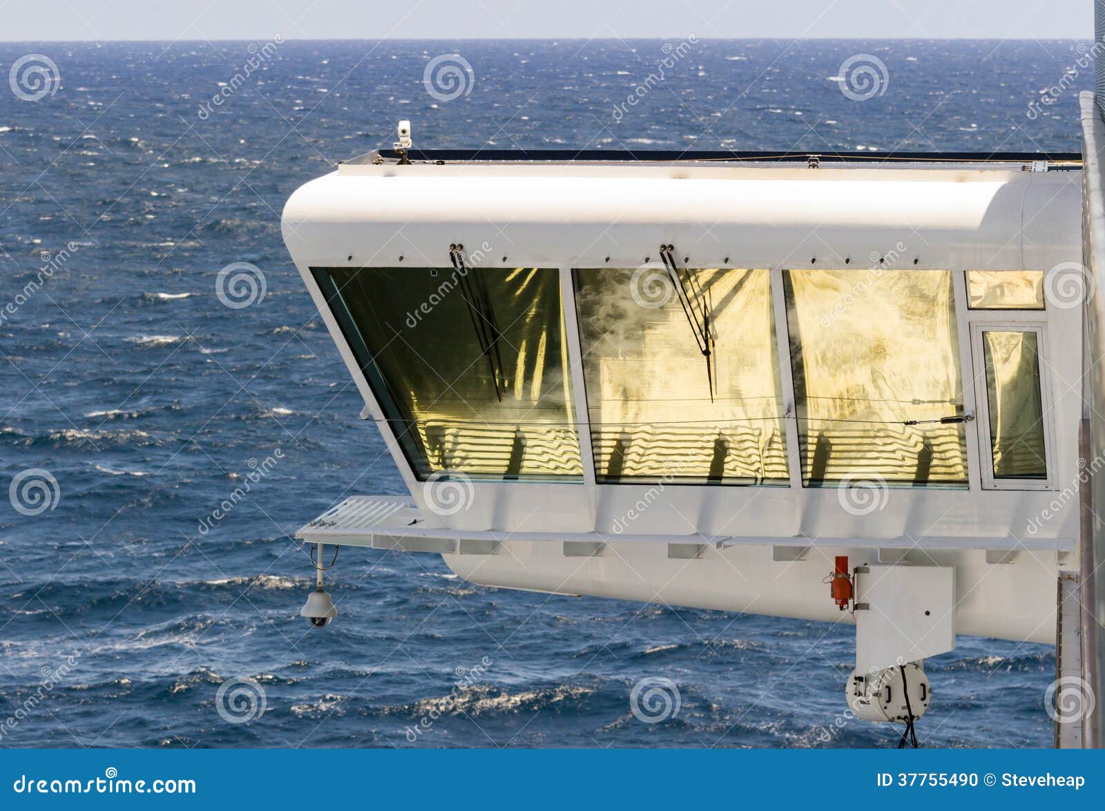 Reflections of Ships Wake in Windows of Bridge Stock Photo - Image of ...