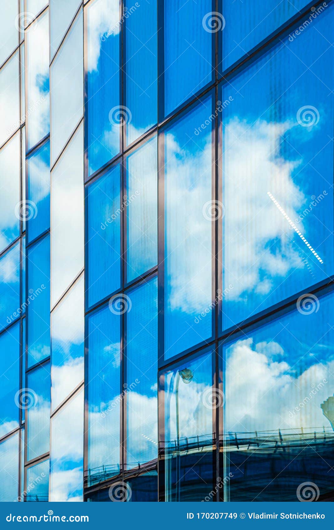 Reflections of the Sky in the Glass Facade Stock Image - Image of ...
