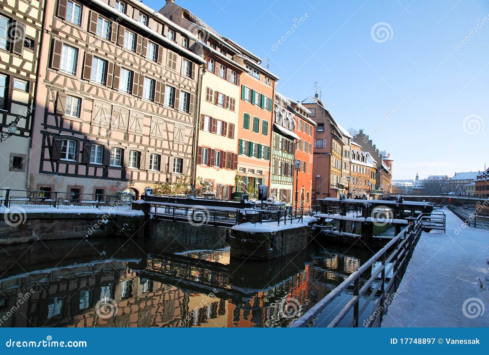 Reflections of Strasbourg during Winter Stock Image - Image of ...