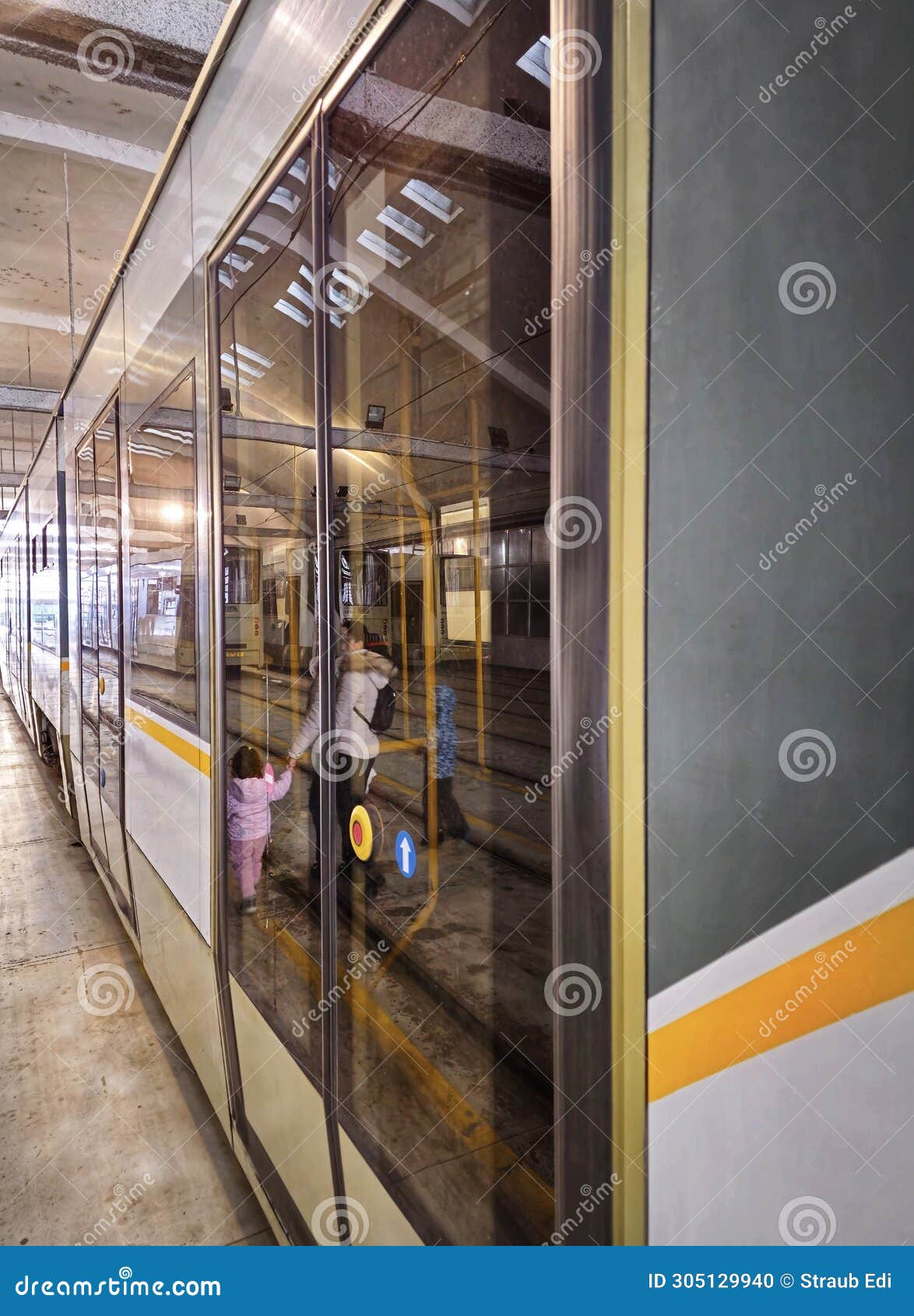 Reflections on a Tram Windows Stock Photo - Image of window, tram ...