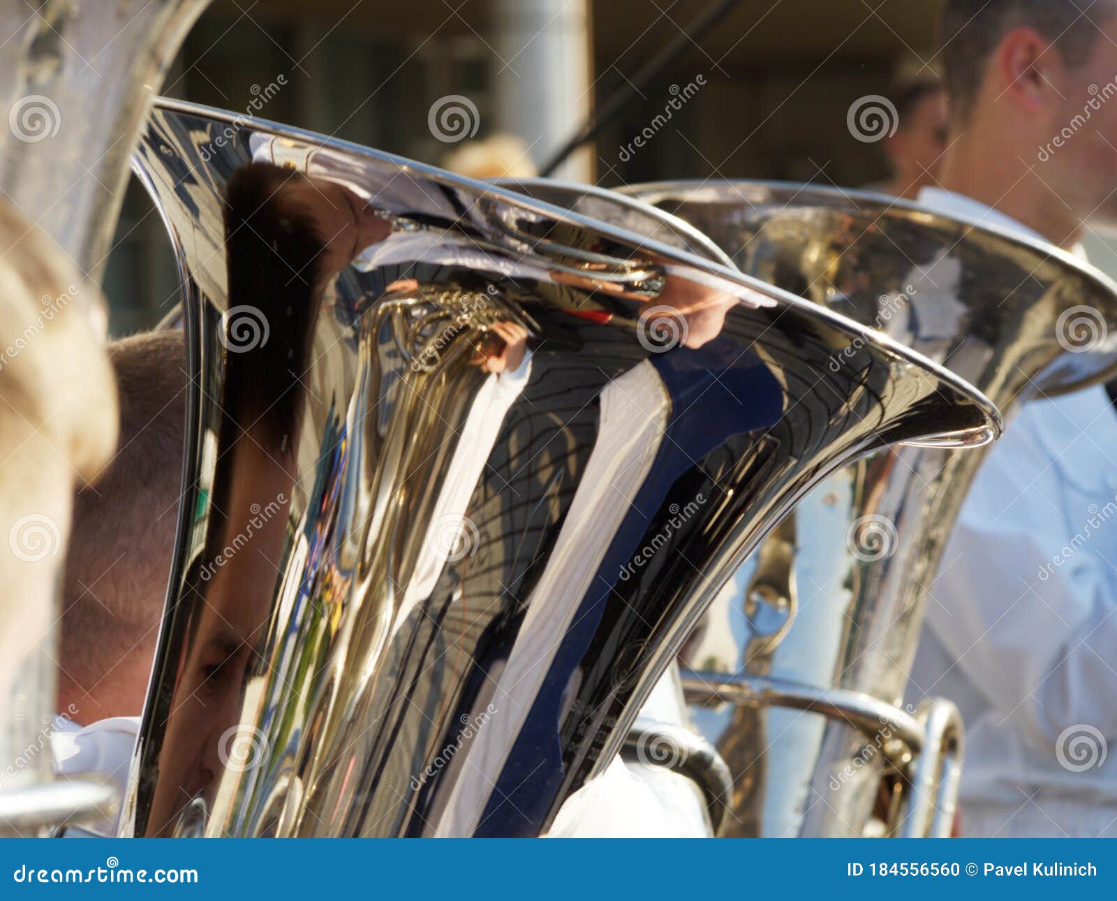 Reflections in Trumpets during Musical Performance Stock Photo - Image ...