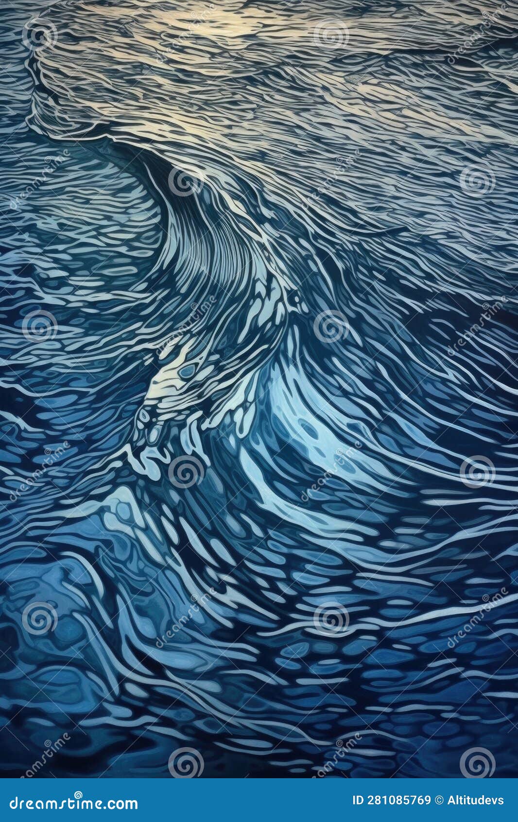 Reflections on Water Creating Wavy Patterns Stock Illustration ...