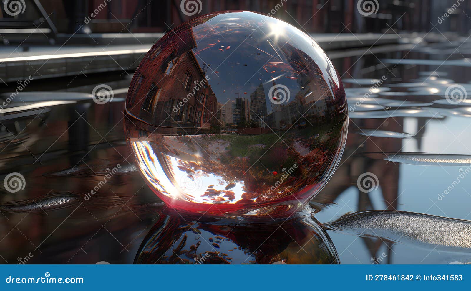 Reflections Water Glass Surfaces Cinematic Hyper-realisti Three ...