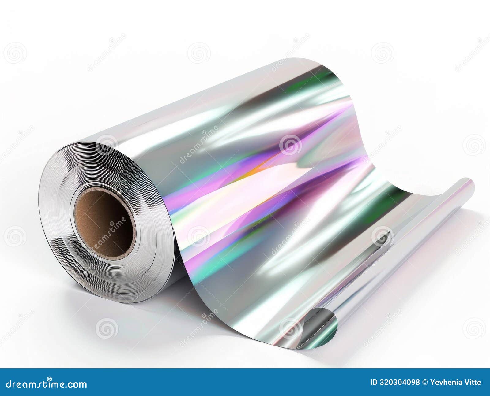 Reflective Aluminum Foil Roll on White Background. Generative Ai Stock ...