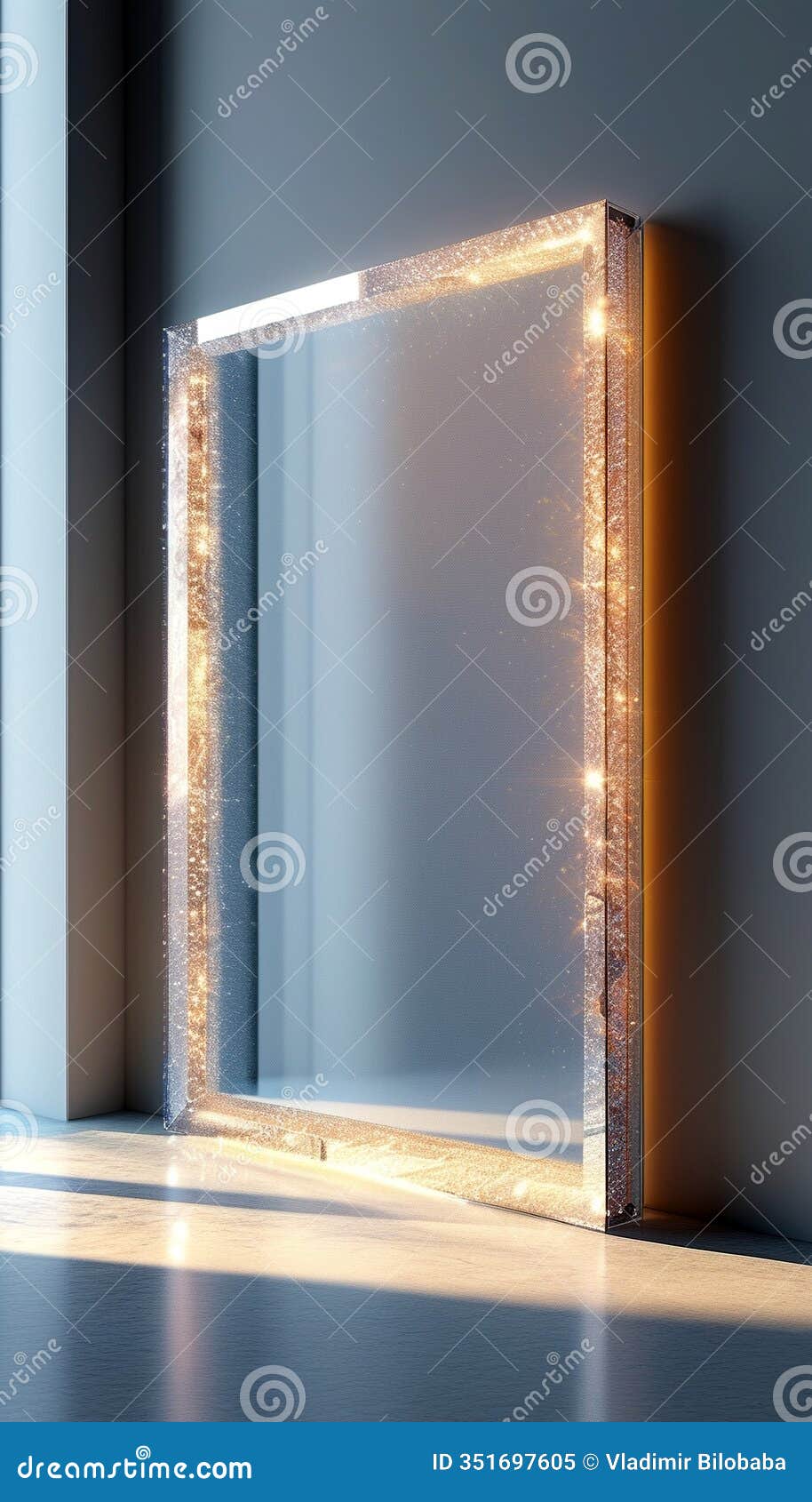 Reflective Art Piece Captures Natural Light in a Modern Space Stock ...