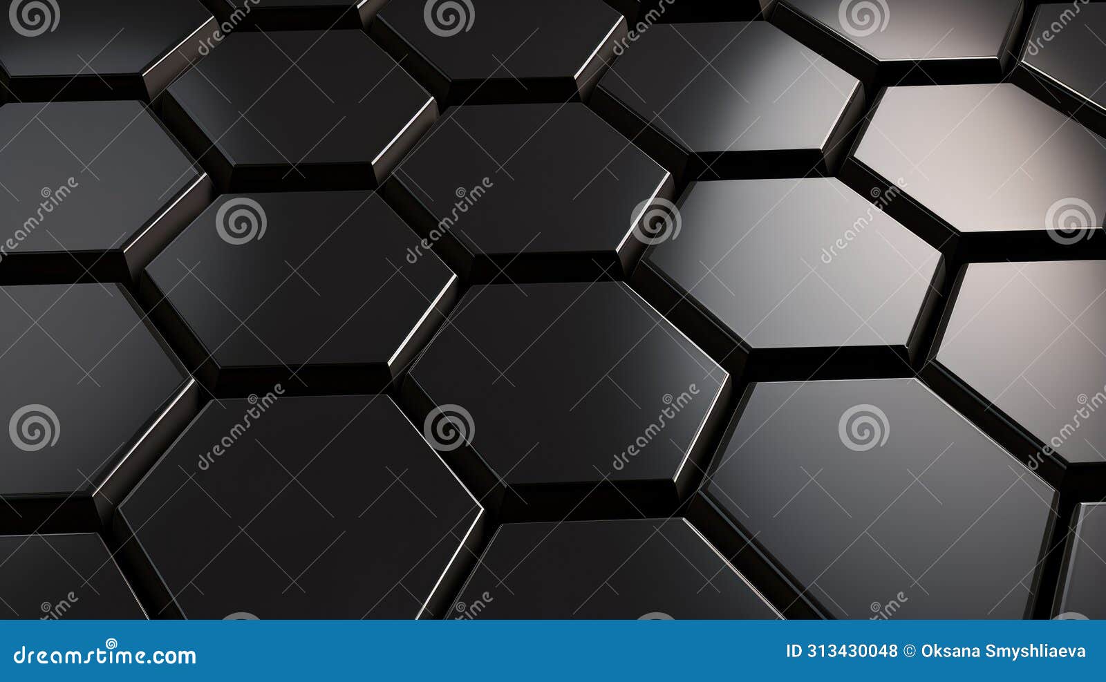 Reflective Black Hexagonal Surface with Ambient Light for Elegant ...