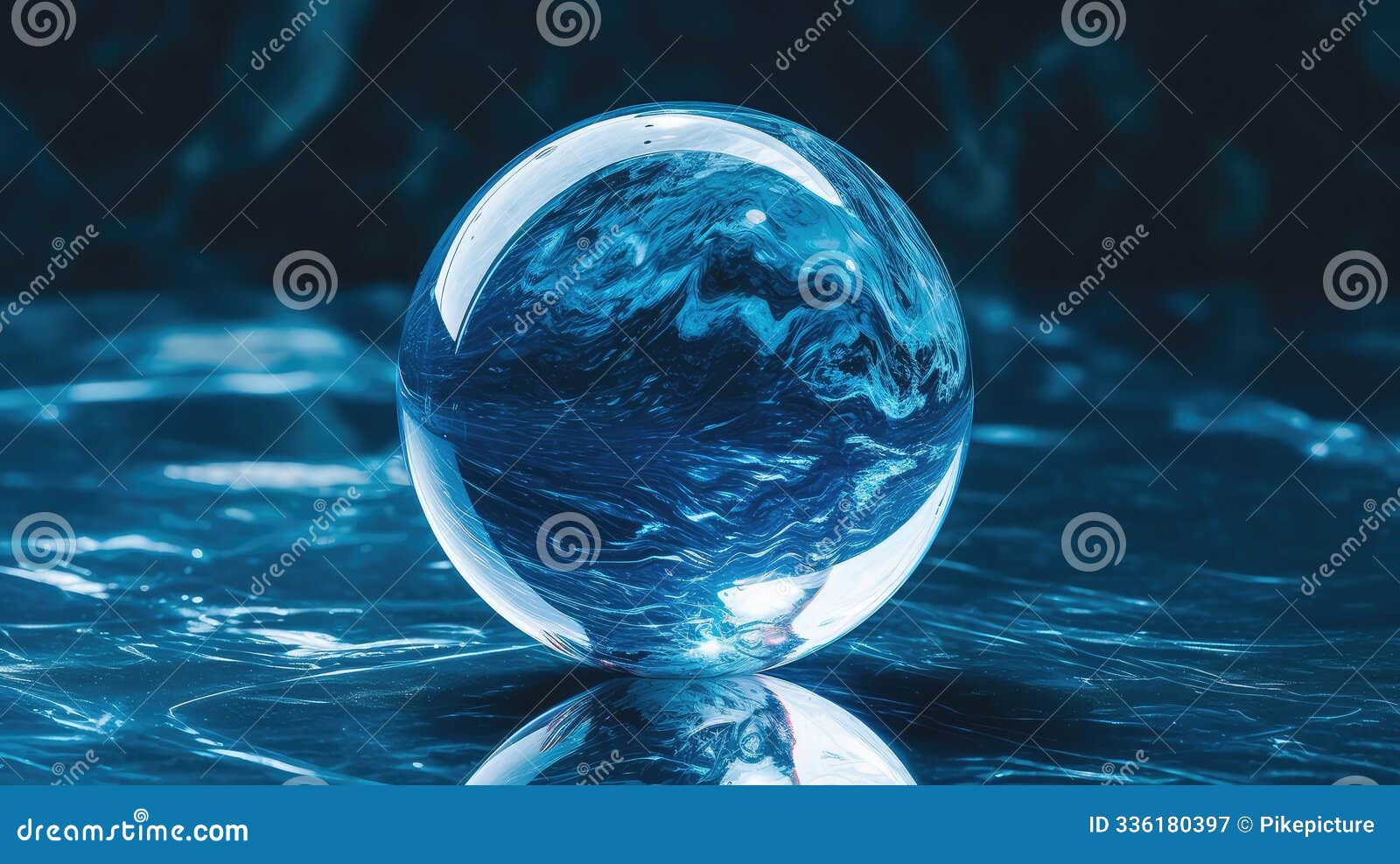 Reflective blue marble stock illustration. Illustration of blue - 336180397