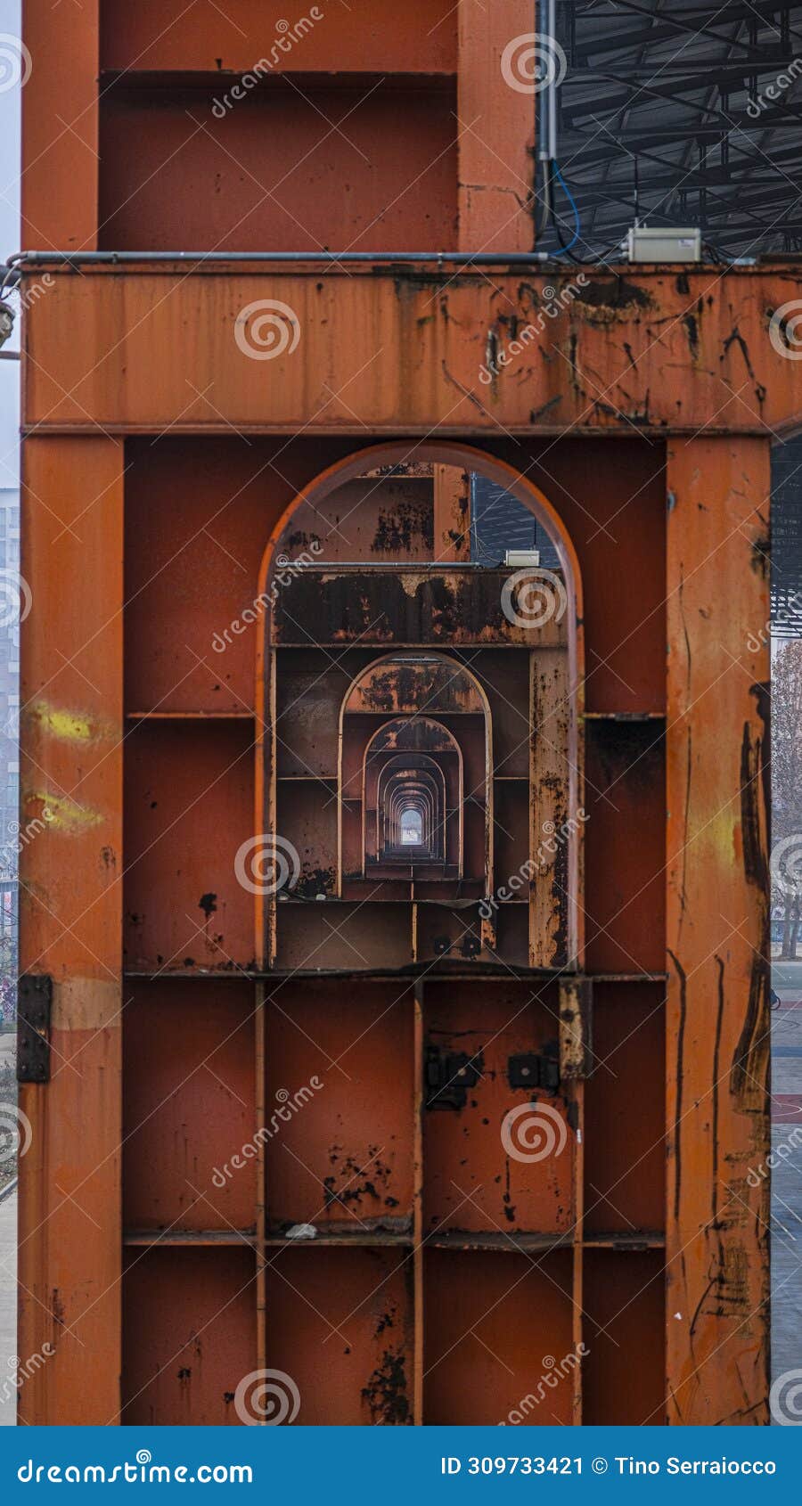 Reflective Brick Building Seen in Orange Shelf with Gas Tints and ...