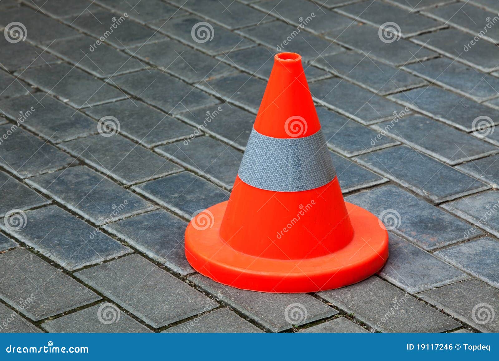 Reflective cone on a road stock photo. Image of reflective - 19117246