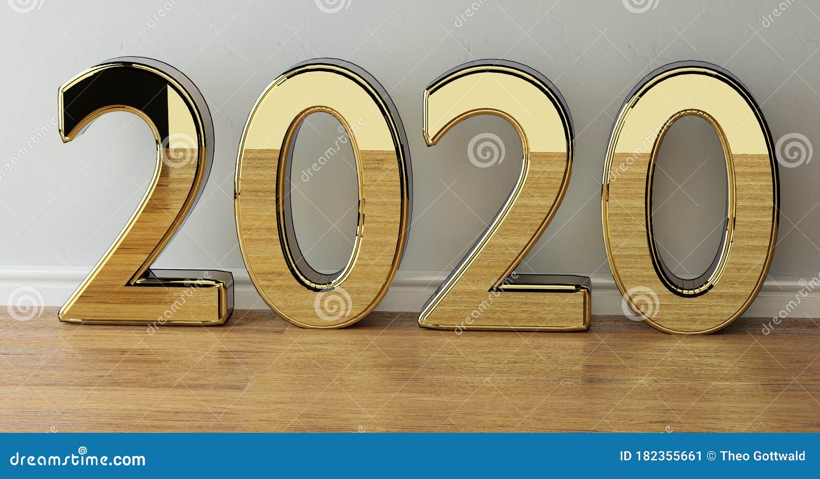 Reflective 3D 2020 Sign stock image. Image of wall, decade - 182355661