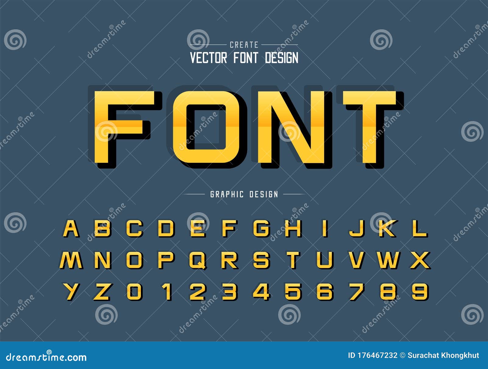Reflective Font and Alphabet Vector, Gradient Style Design Typeface ...