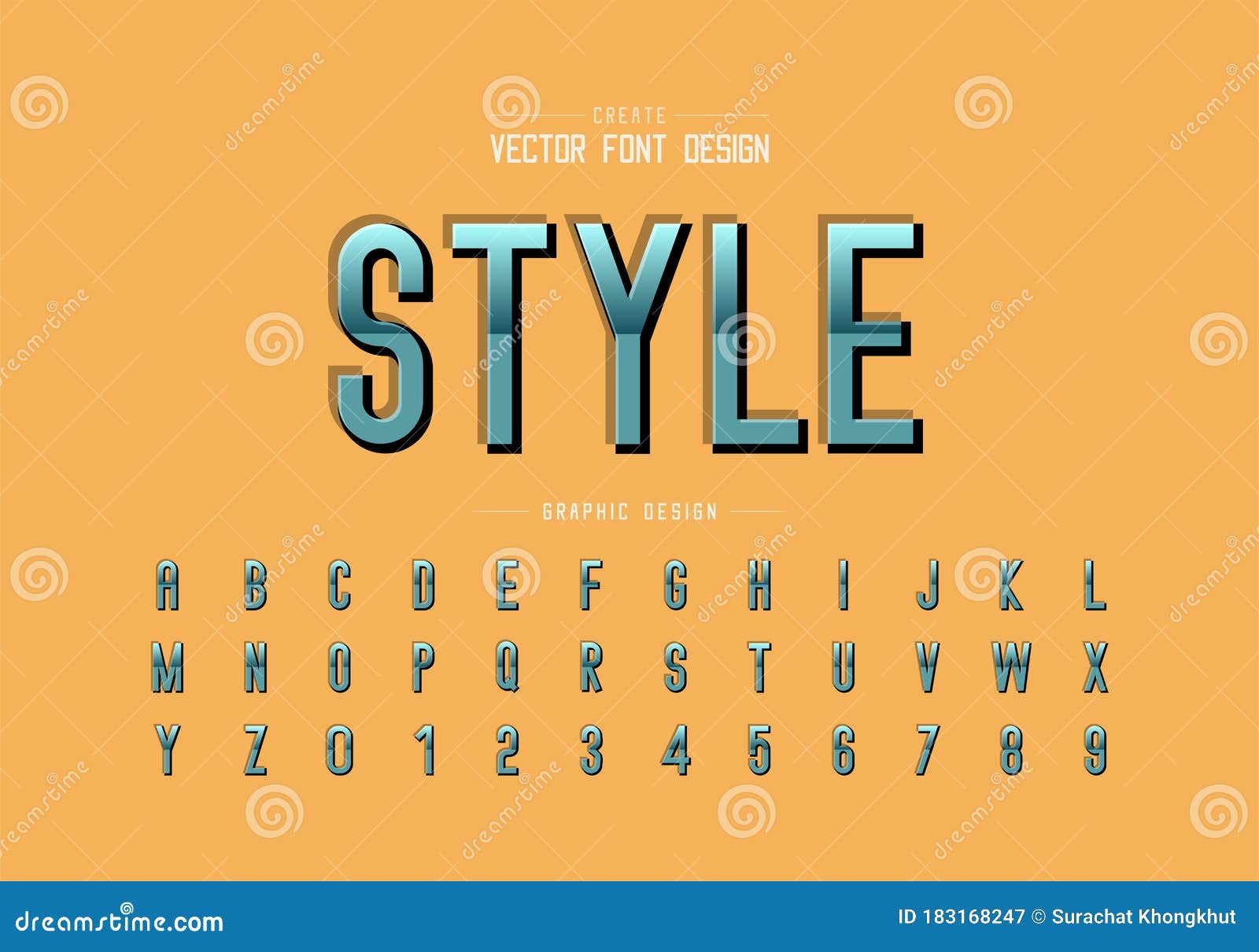 Reflective Font and Alphabet Vector, Gradient Style Letter Typeface ...