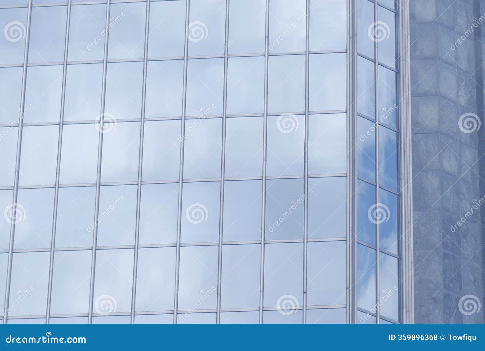 Reflective Glass Surfaces Showing Clouds in Urban Setting Stock Photo ...