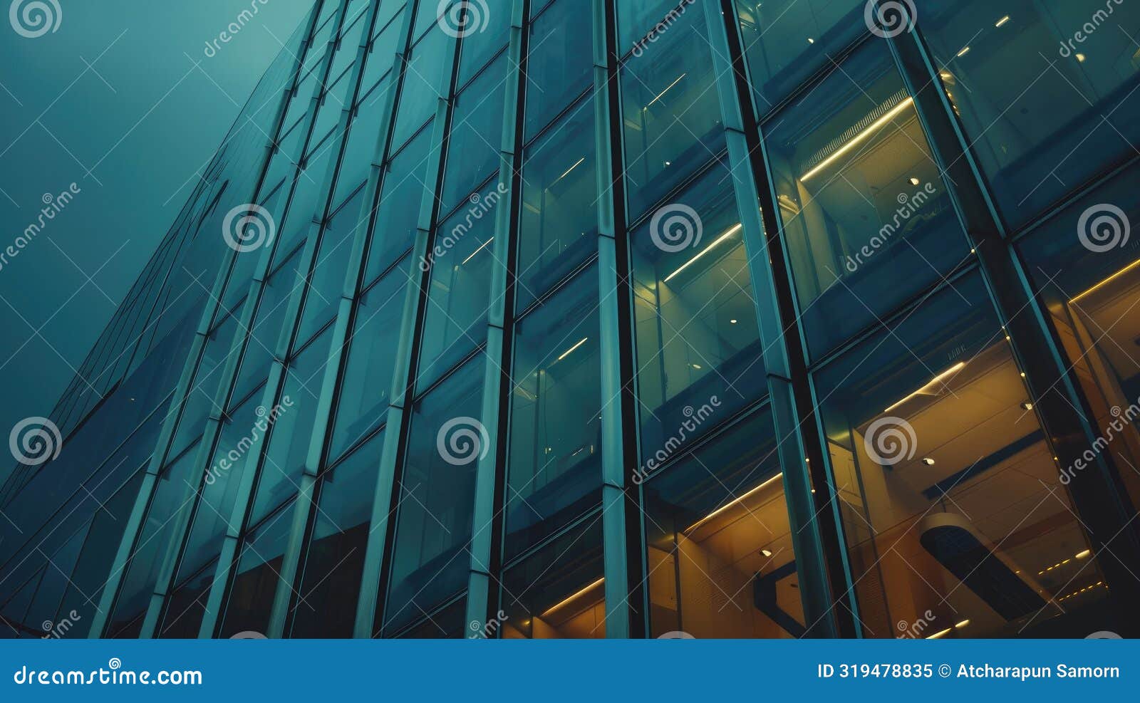 A Reflective Glass Windows of Office Building, a Building Glass Window ...