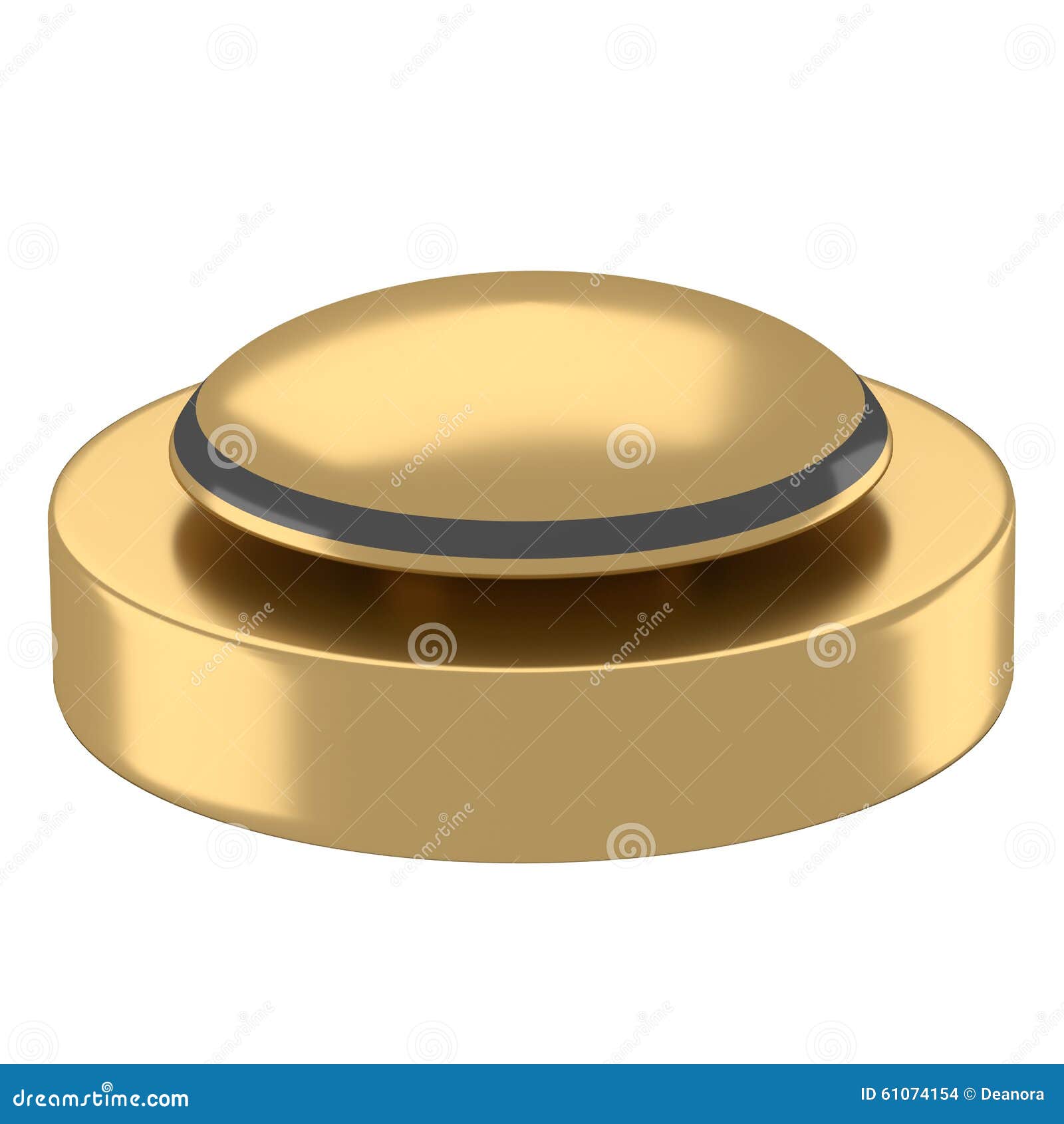 Reflective Golden Button with Black Base Stock Illustration ...